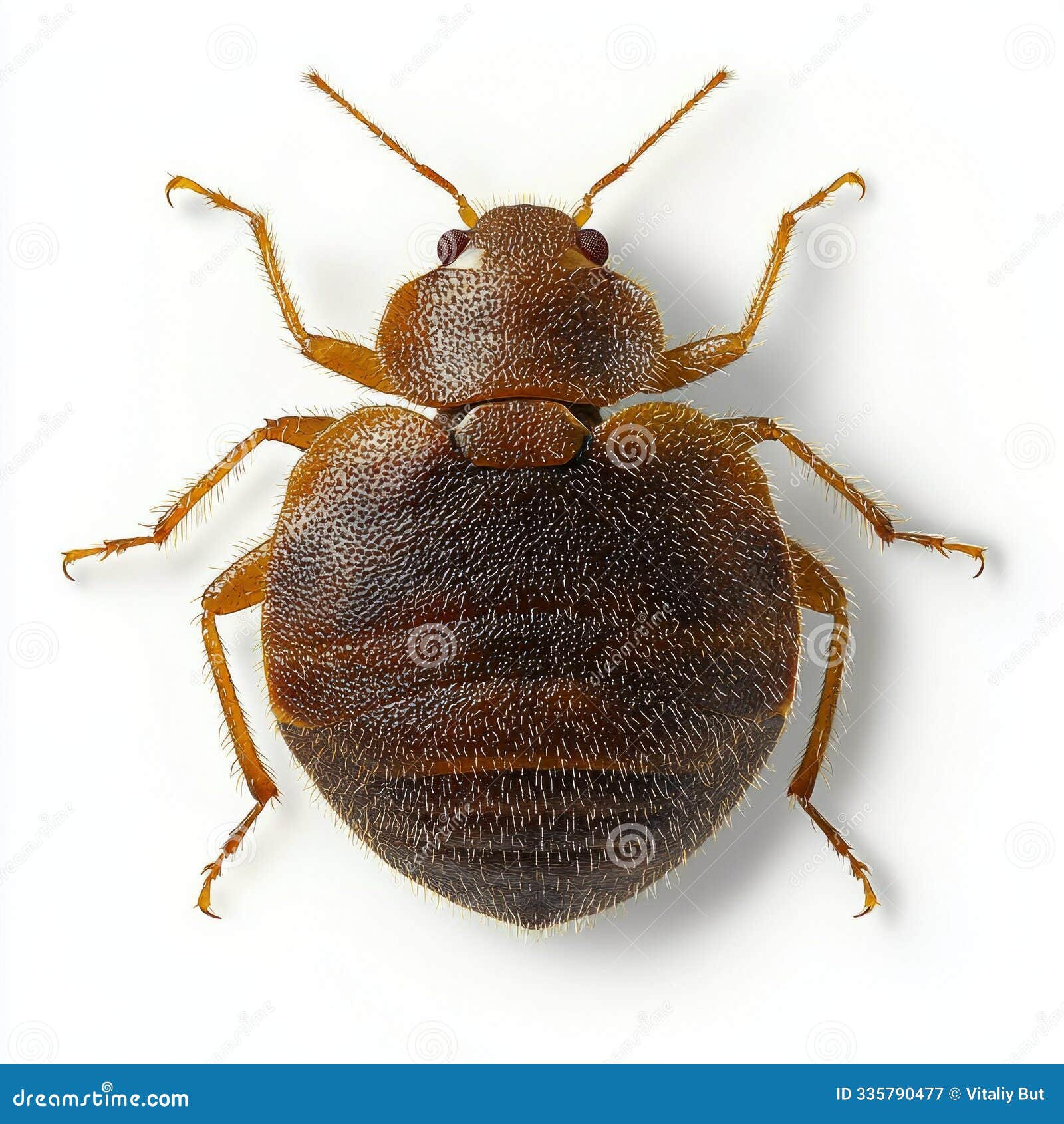 Small Bed Bug Moves Across a Flat Surface, Displaying Its Distinctive ...