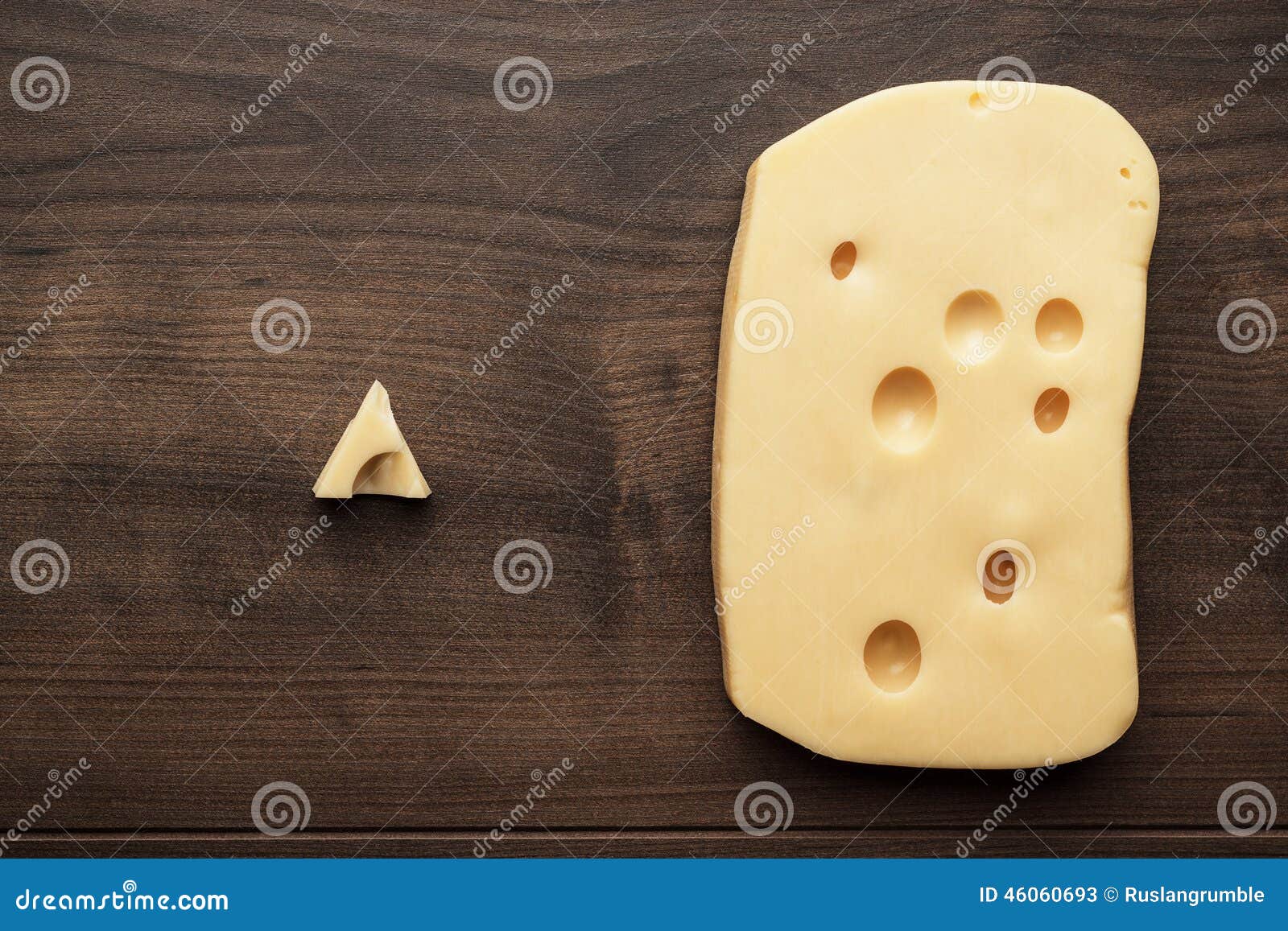 Small and Big Pieces of Cheese Stock Image - Image of meal, ingredient ...