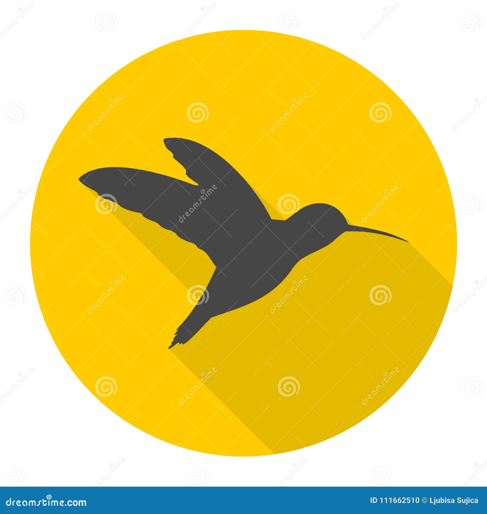Small Bird Icon with Long Shadow Stock Vector - Illustration of label ...