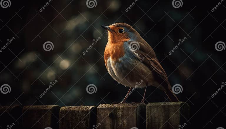 Small Bird Perching on Branch, Singing Sweetly Generated by AI Stock ...