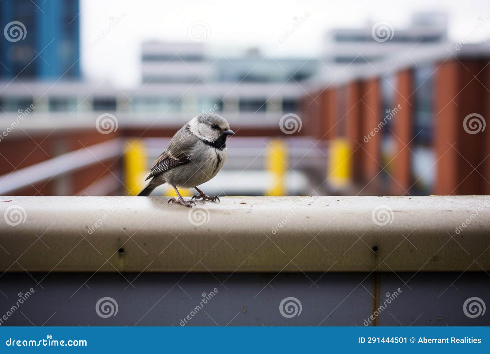 A Small Bird is Sitting on the Edge of a Ledge Stock Illustration ...