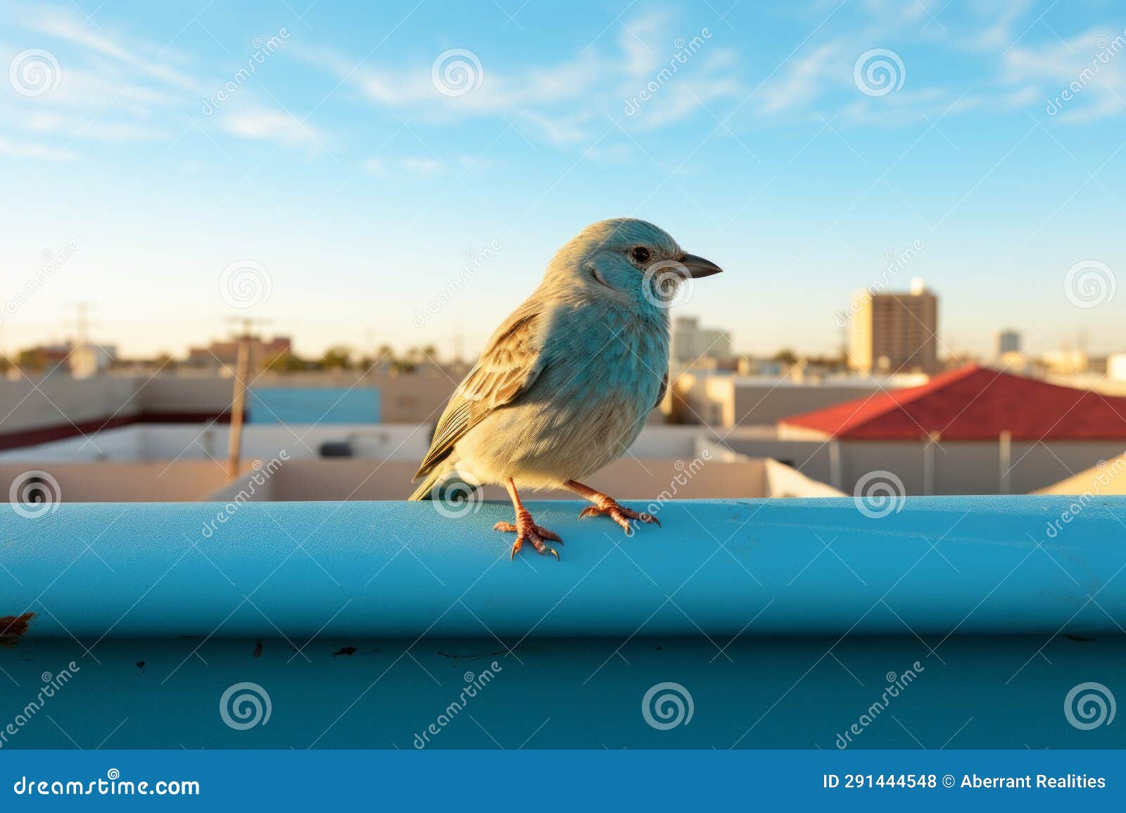 A Small Bird Sitting on a Ledge Stock Illustration - Illustration of ...