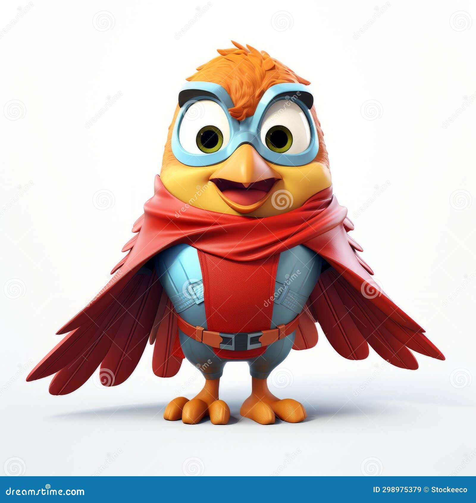 Superhero Cartoon Bird: Childlike Illustrations with Vray Tracing Stock ...