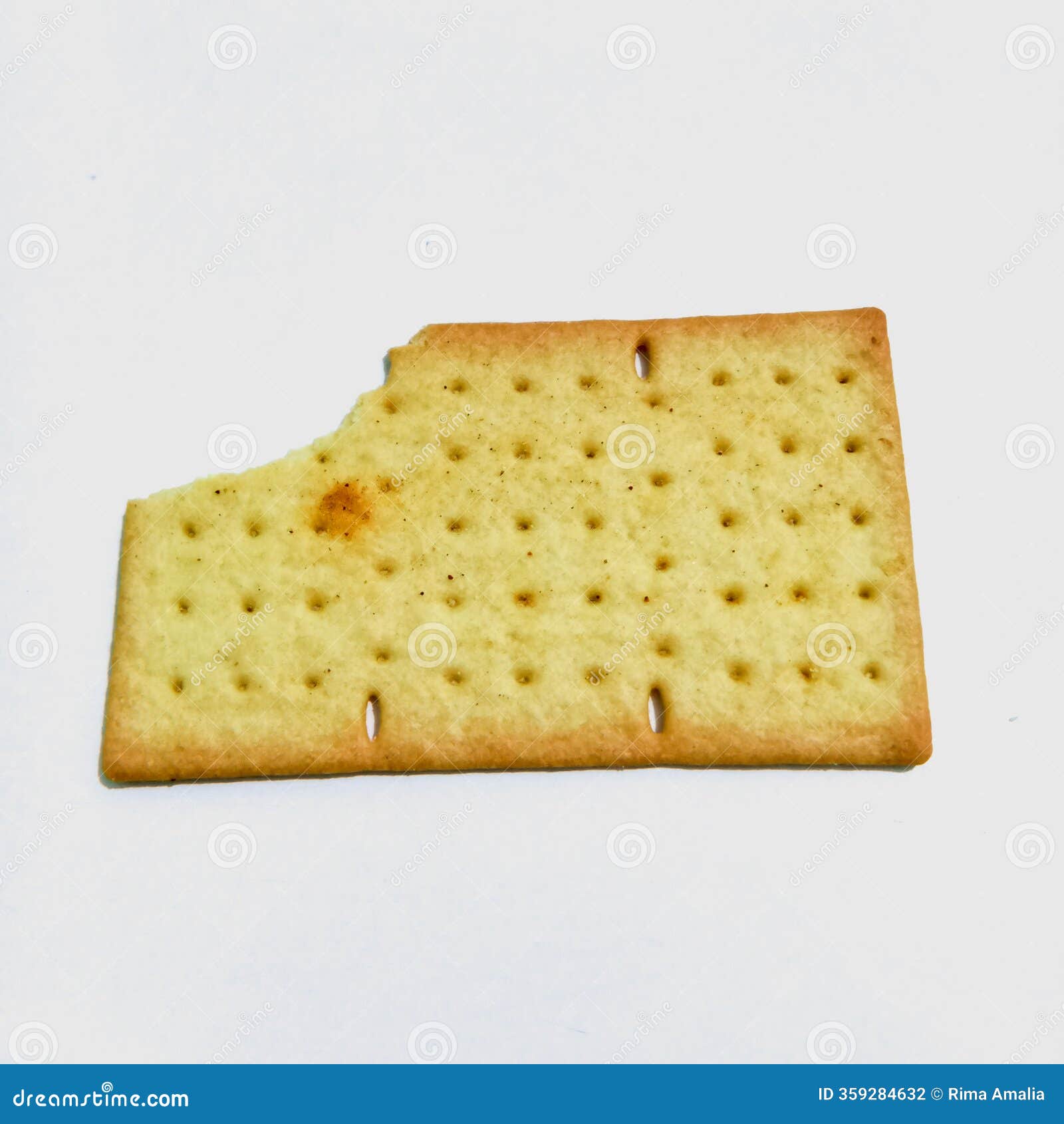 Small Bite in the Corner Biscuit Cracker Stock Photo - Image of crispy ...