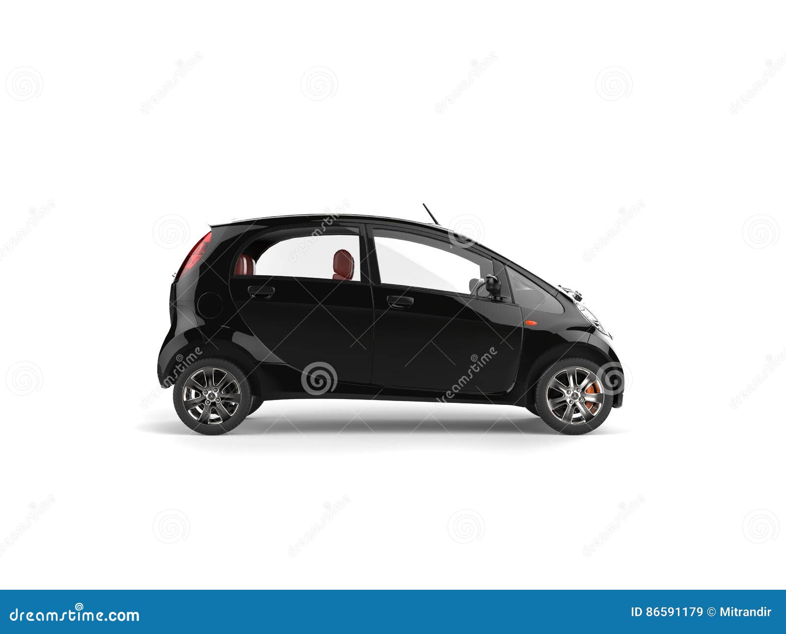 Small Black Electric Modern Car - Side View Stock Illustration ...