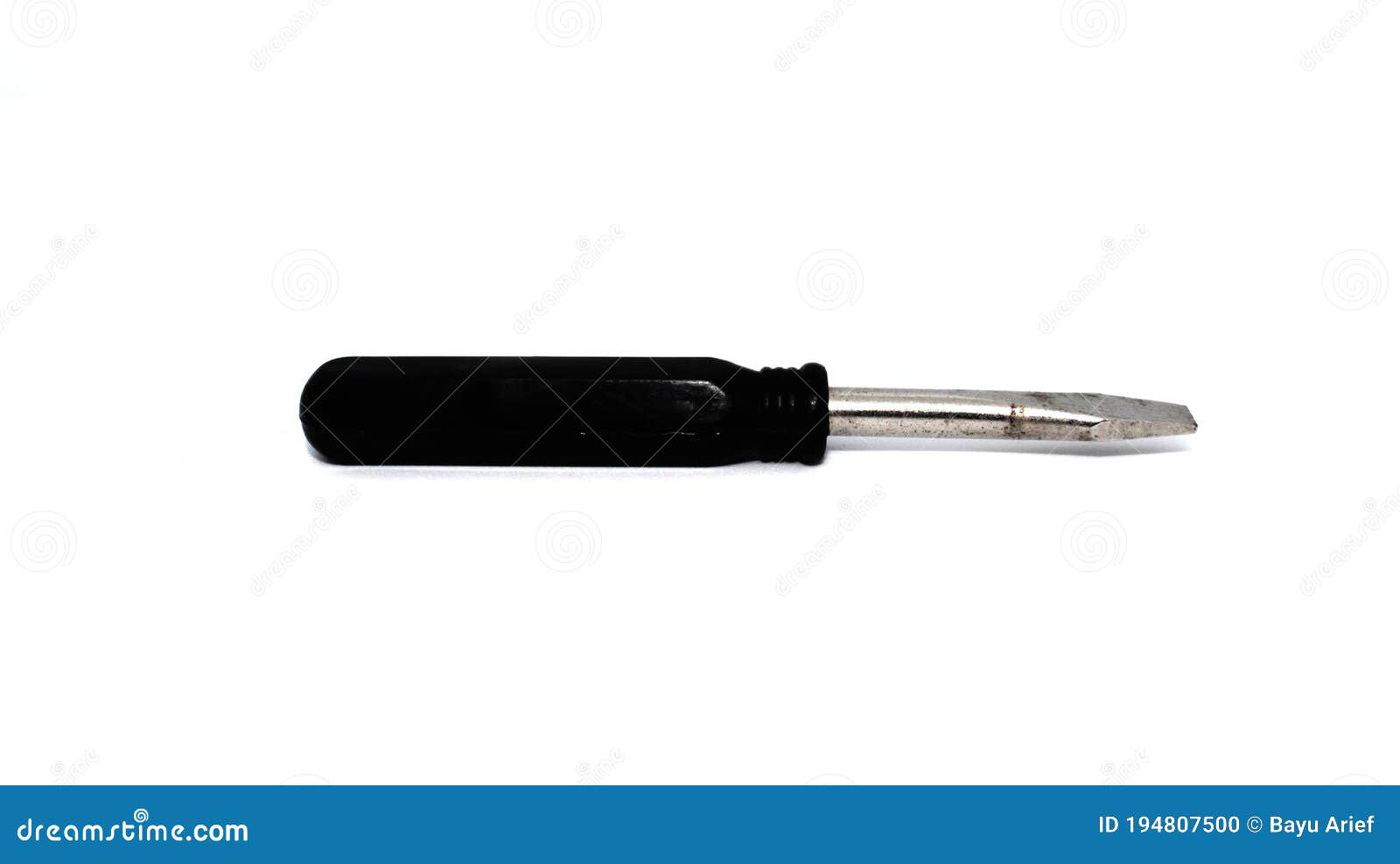 Small Black Flat Screwdriver on White Background Stock Photo - Image of ...