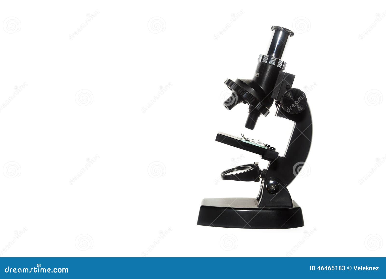 Small Black Microscope Isolated on White Background Stock Image - Image ...