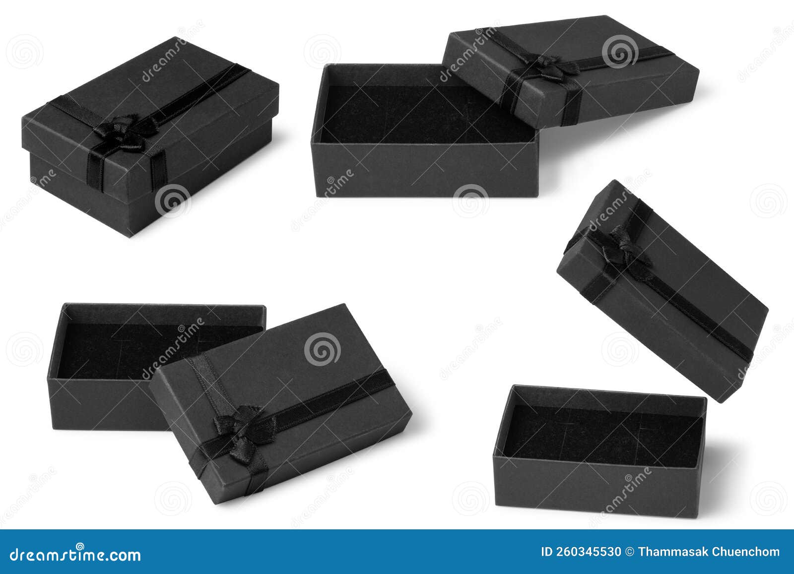 Small Black Open and Closed Gift Box Stock Photo - Image of paper ...