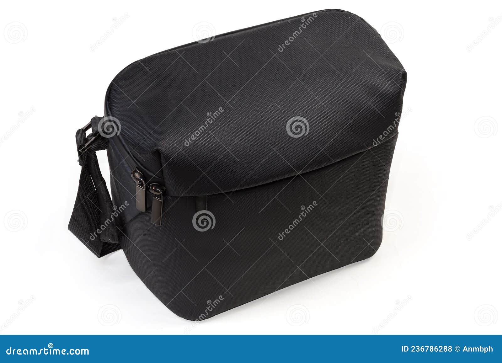 Small Black Polyester Shoulder Bag on a White Background Stock Photo ...