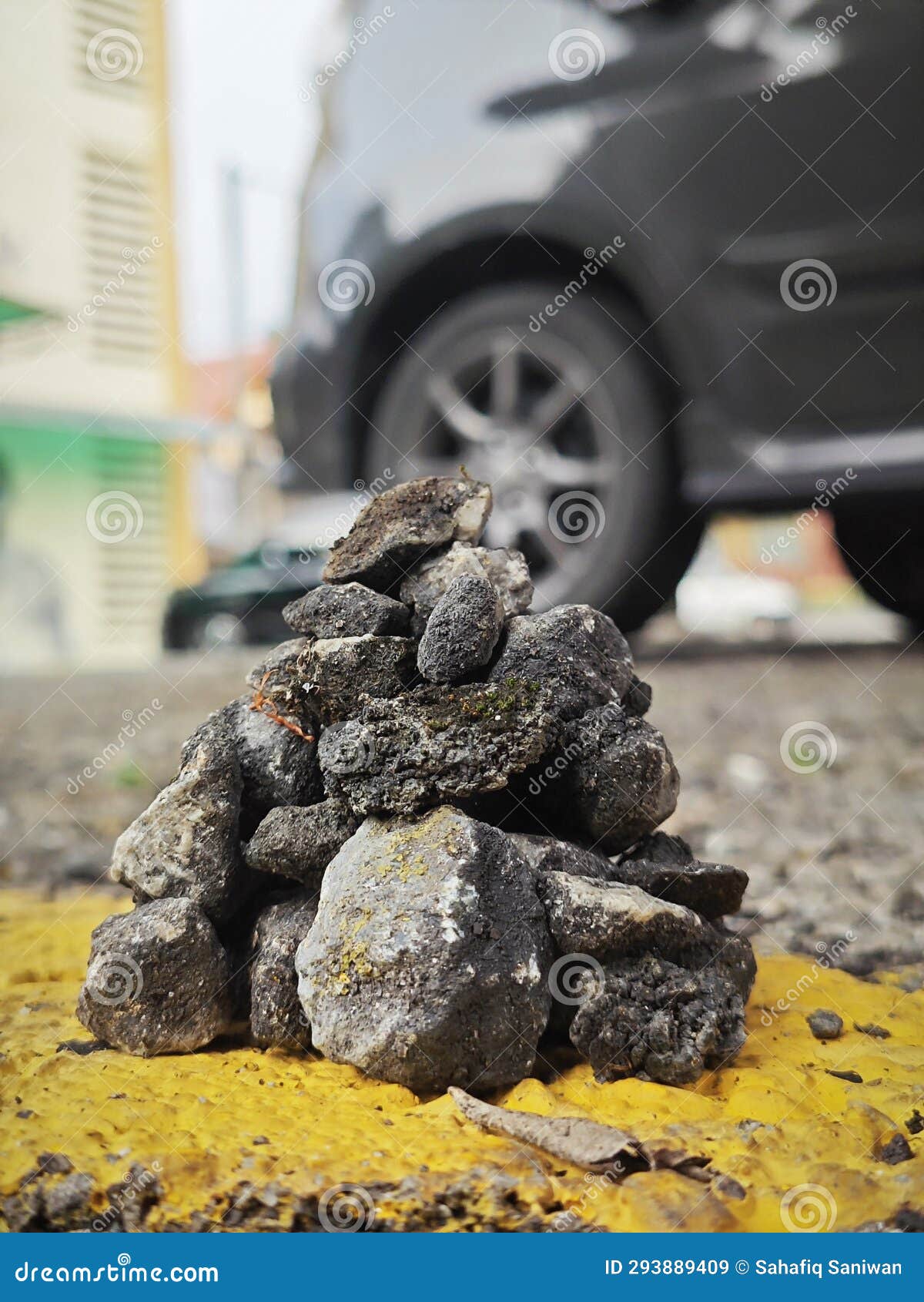 SMALL BLACK ROCK WAS PILING TO MAKE a STRUCTURE of MOUNT Stock Image ...