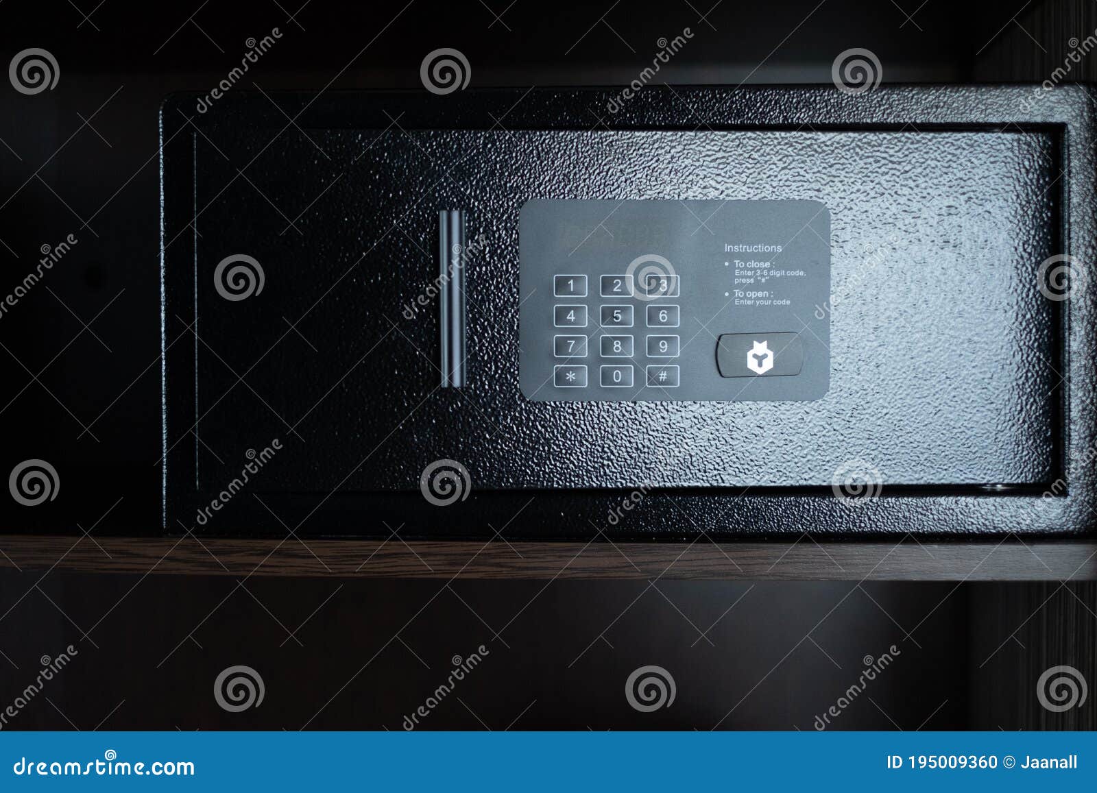 Small black safe stock photo. Image of interior, numbers - 195009360