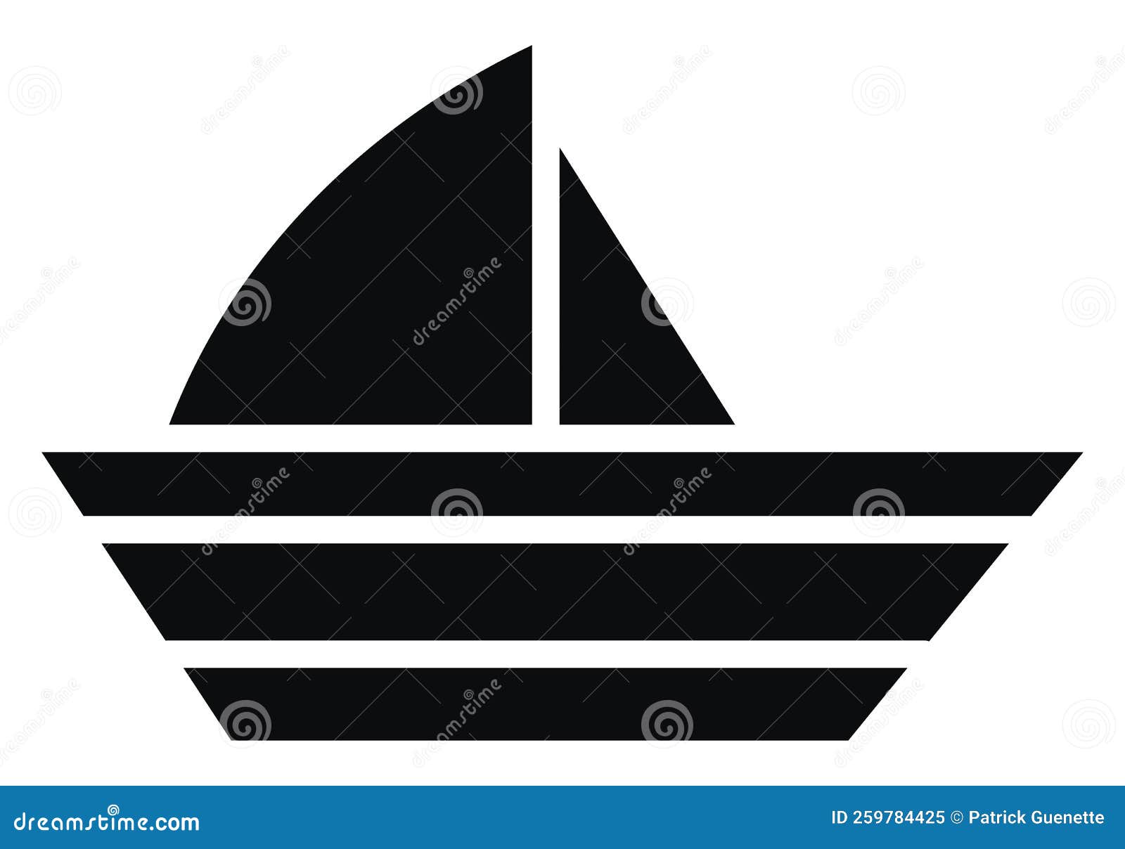 Small Black Sailing Boat, Icon Stock Vector - Illustration of sport ...