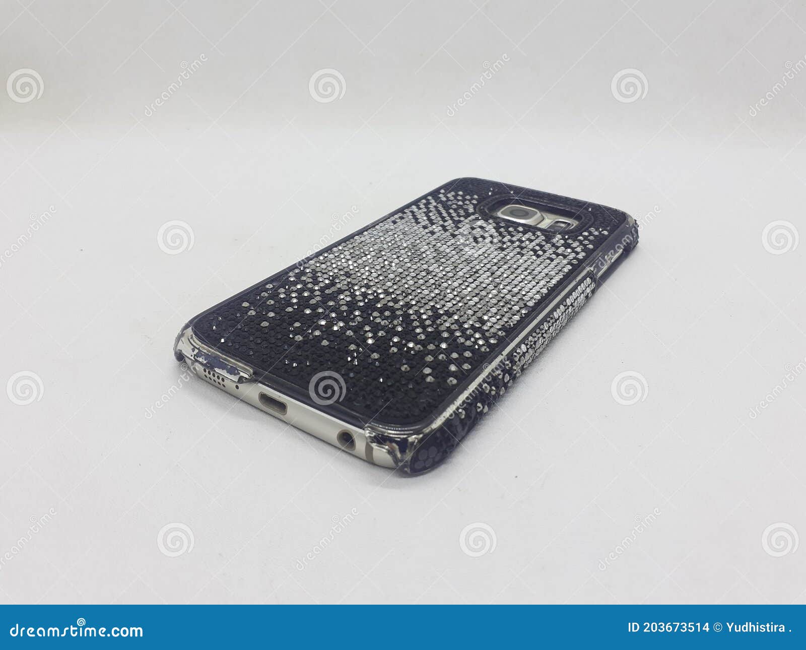 Small Black Smartphone Casing on White Isolation Background Stock Photo ...