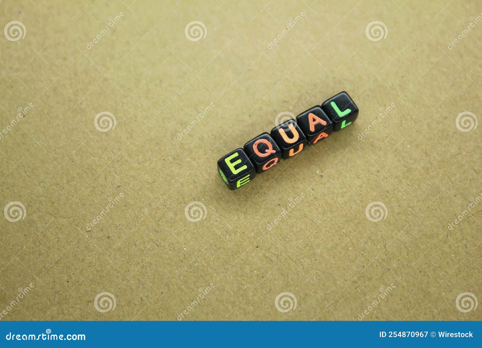 Small Black Square with the Colored Word Equal Stock Image - Image of ...