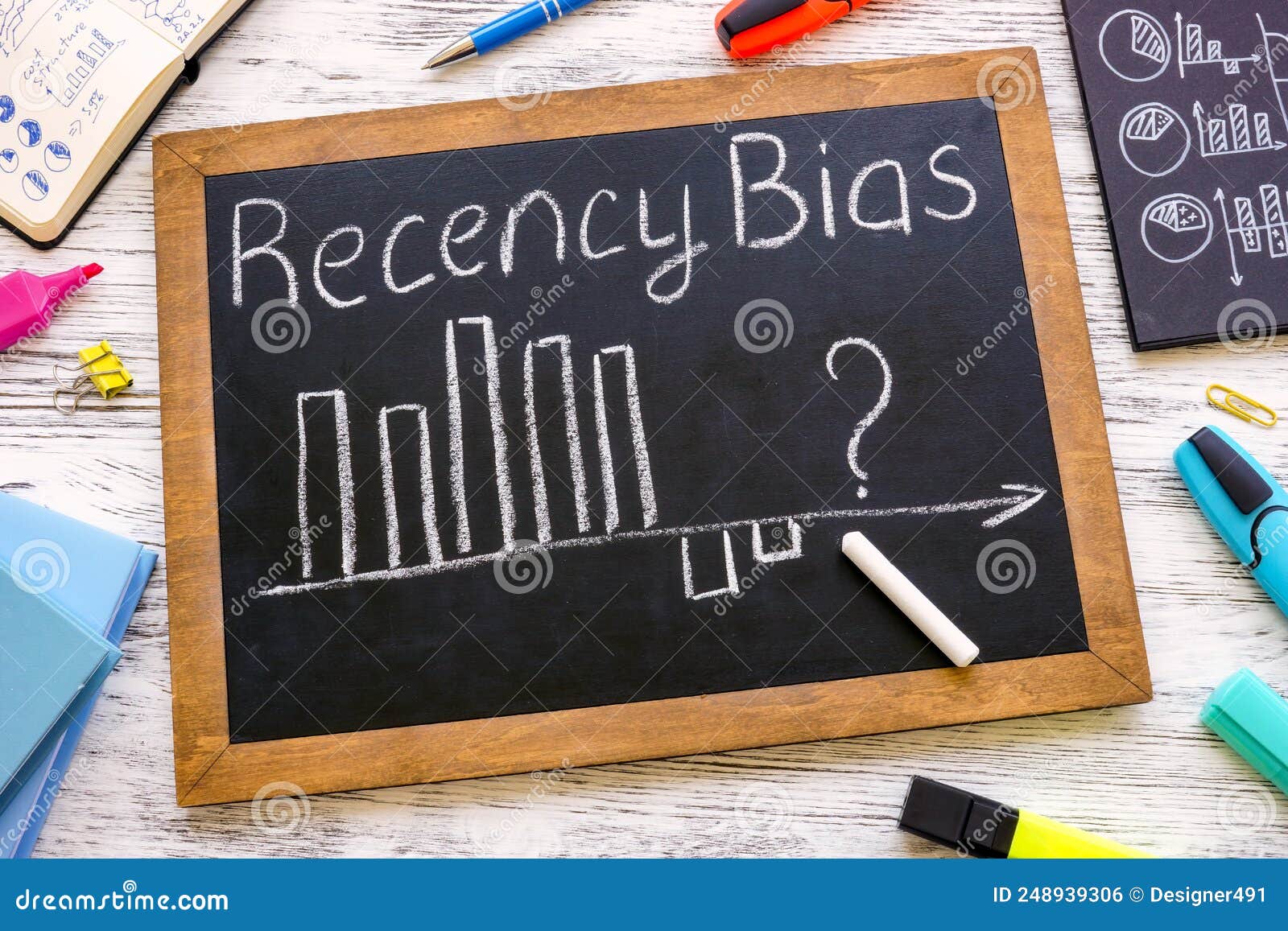 Small Blackboard with Chart about Recency Bias. Stock Photo - Image of ...