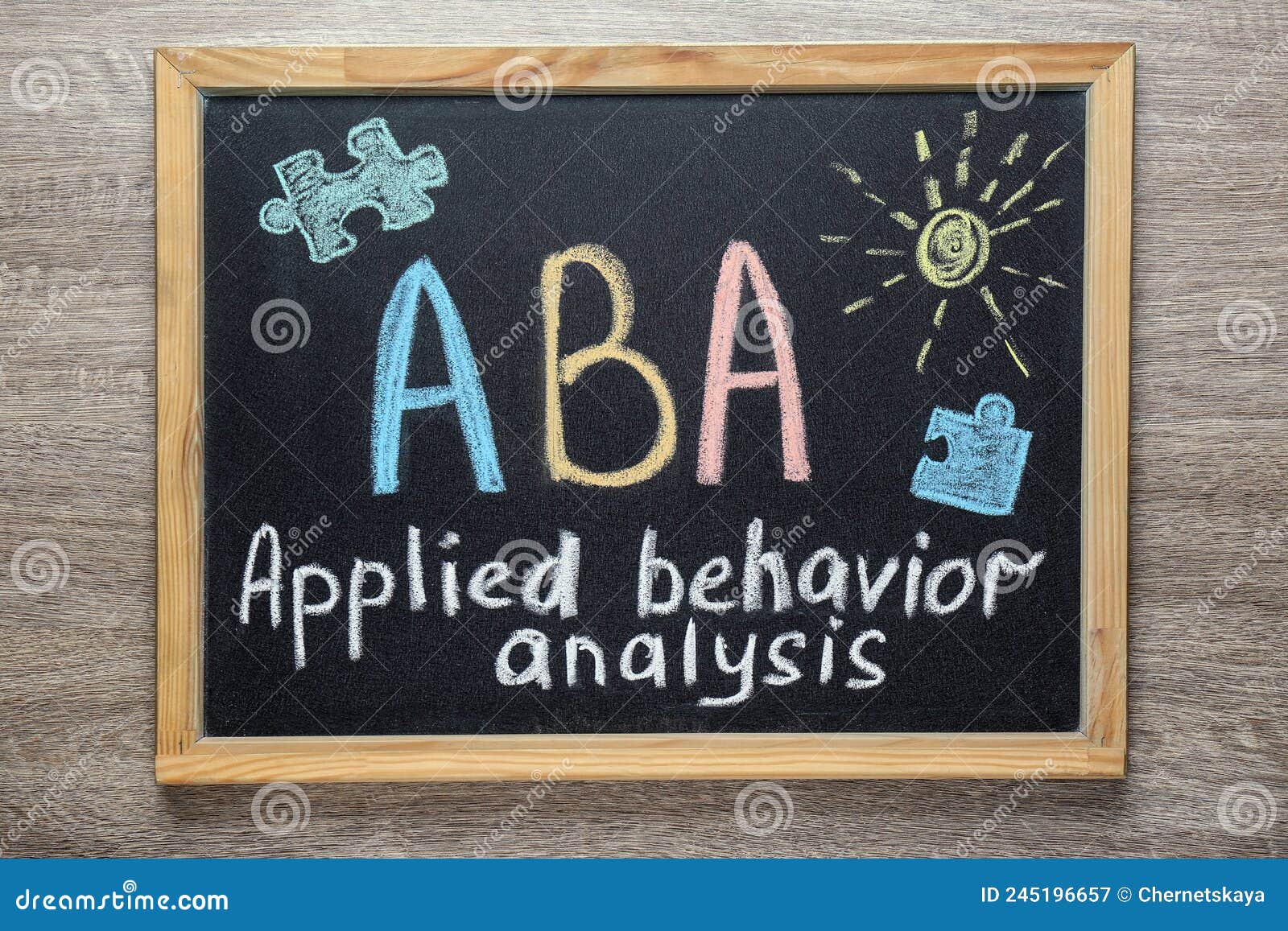 Small Blackboard with Text ABA Applied Behavior Analysis and Drawings ...