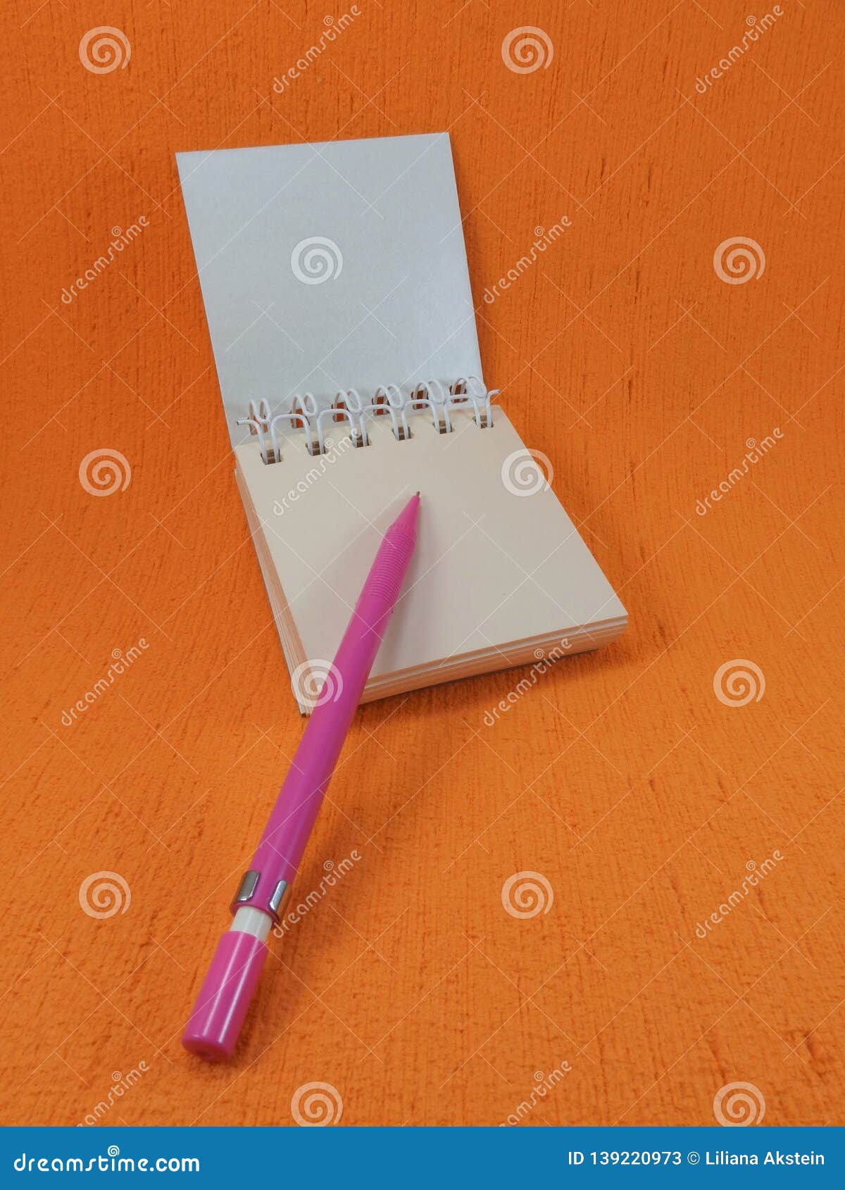A Small Blank Notepad with a Pink Mechanical Pencil Stock Image - Image ...