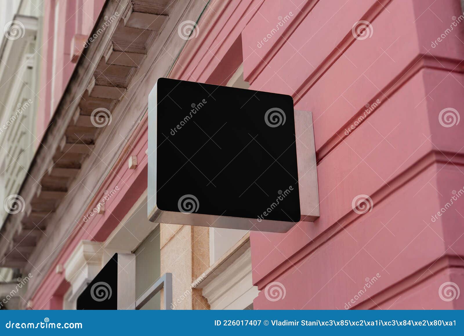 Small Blank Square Street Sign for Logo Mockup Stock Image - Image of ...