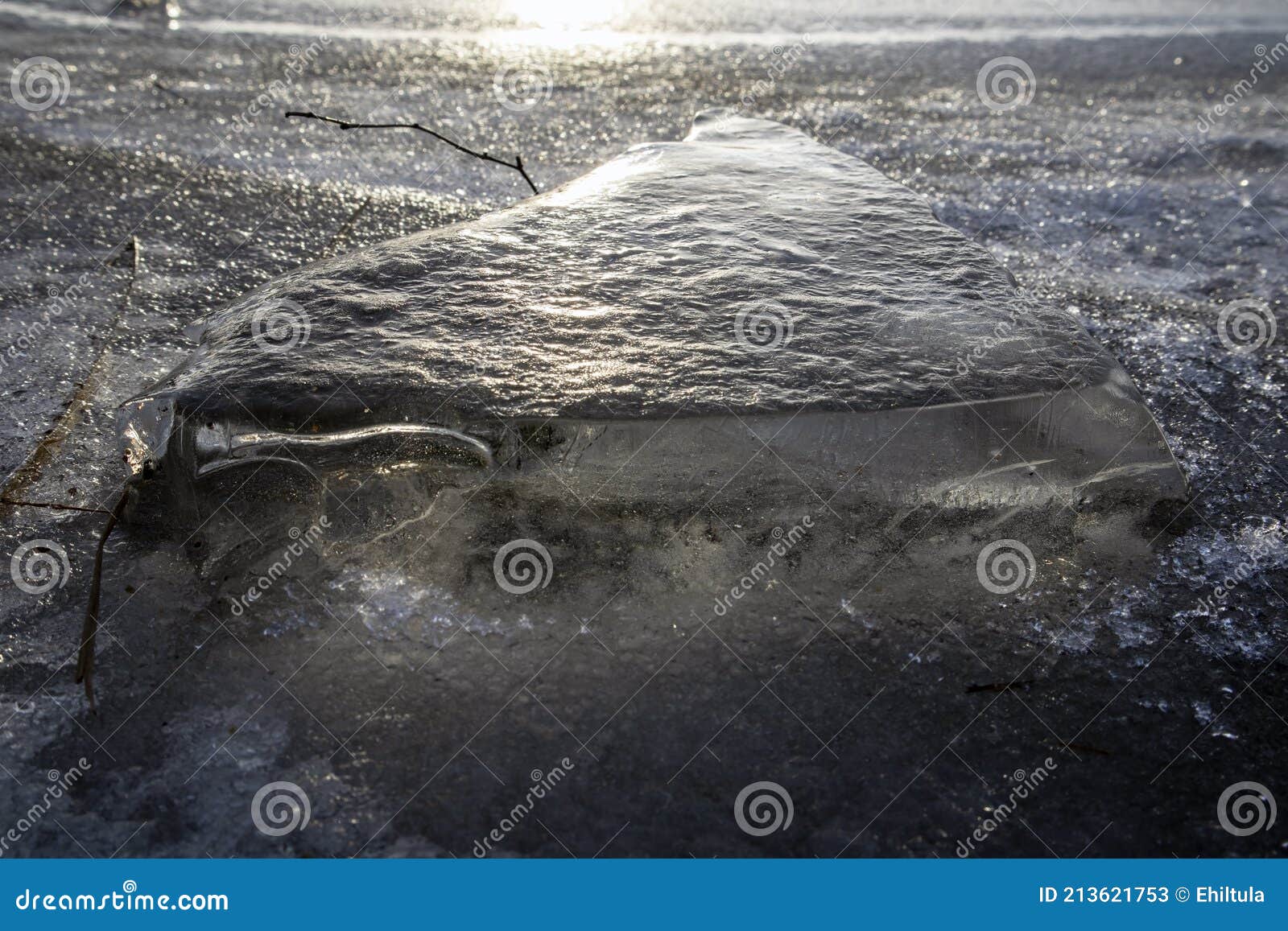 Small Block of Ice in Nature Outdoors, Finland Stock Image - Image of ...