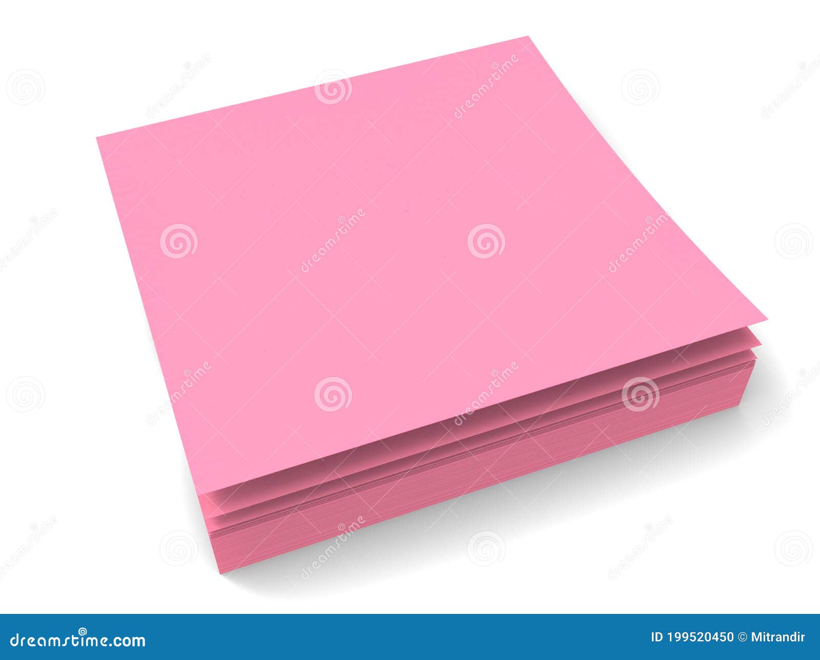 Small Block of Pink Sticky Notes Stock Illustration - Illustration of ...
