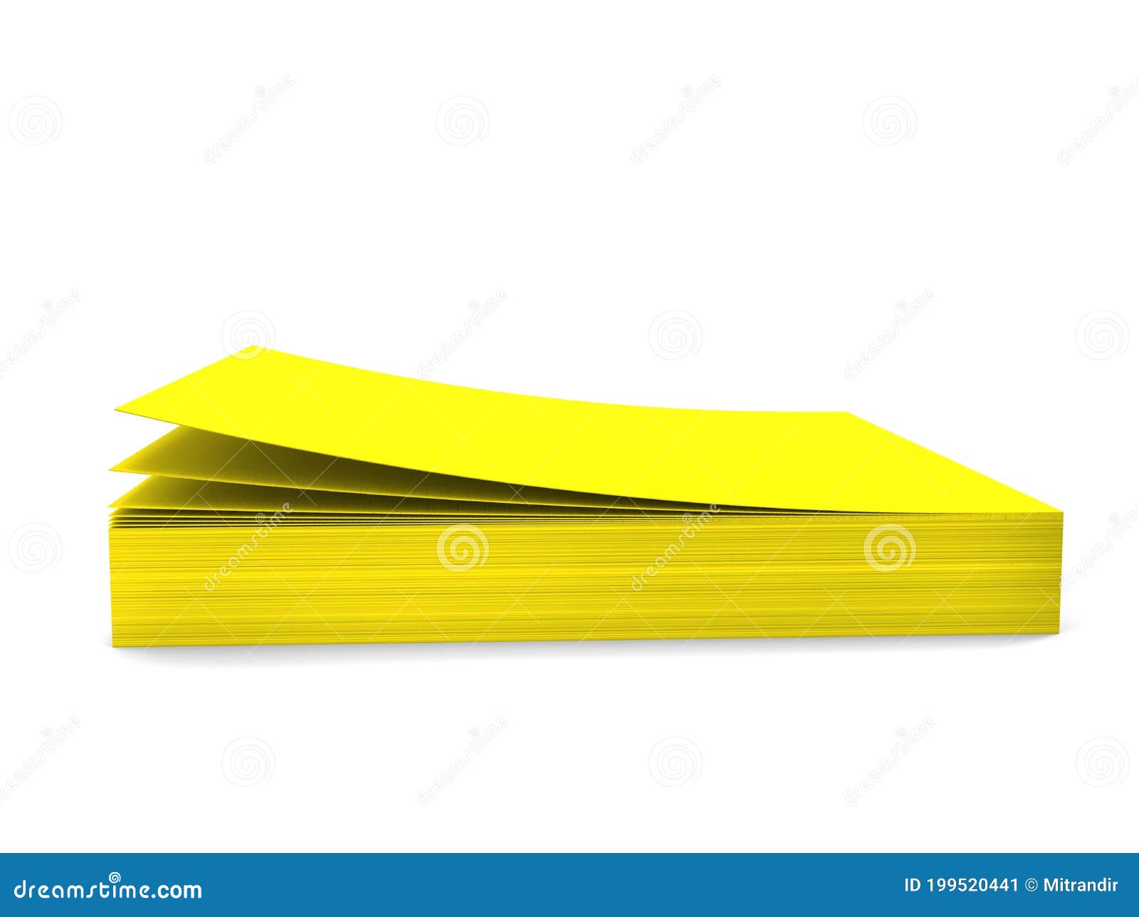 Small Block of Yellow Sticky Notes - Side View Stock Illustration ...