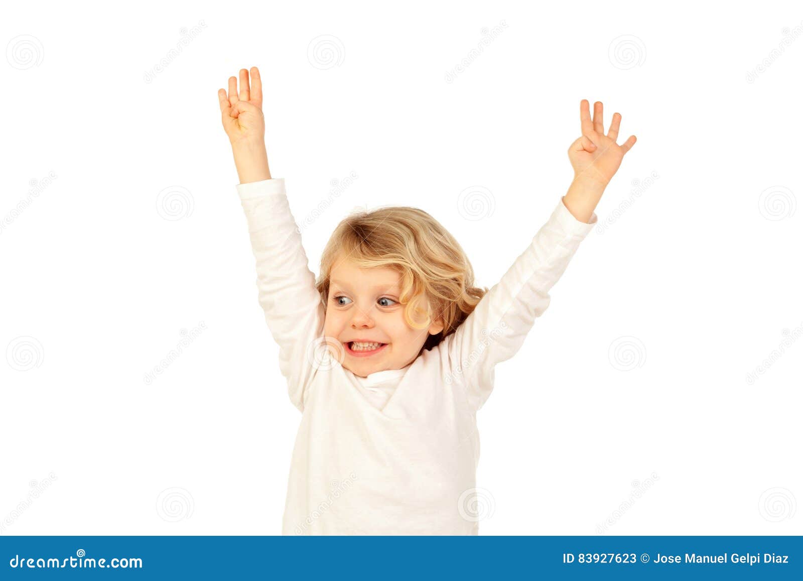 Small Blond Girl And Dolls Pram On Black Background. Little Girl Stands ...