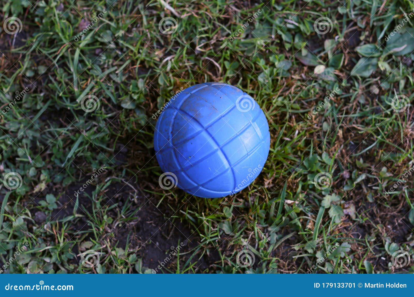 Small blue ball stock image. Image of lawn, colourful - 179133701