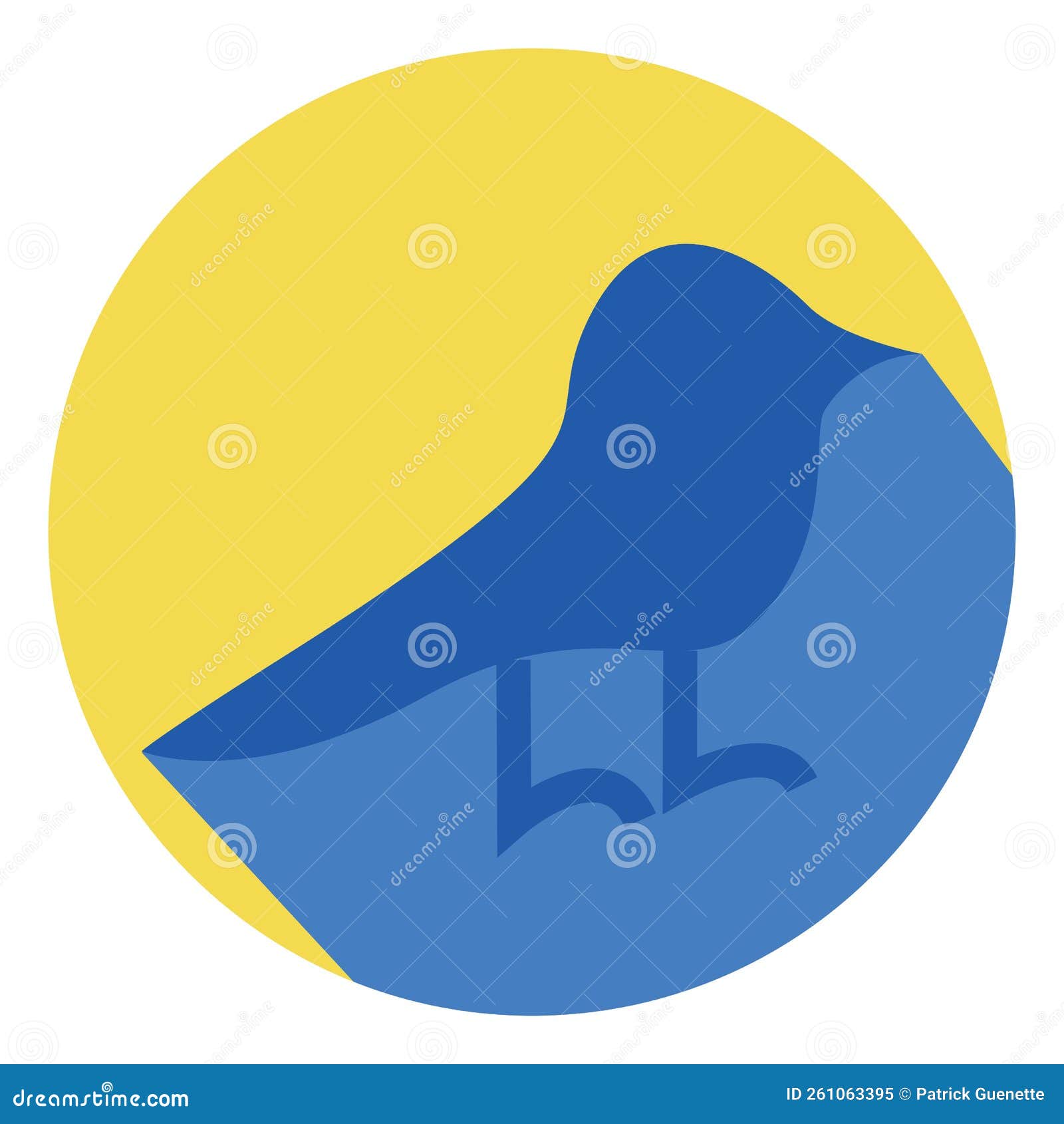 Small blue bird, icon stock vector. Illustration of sitting - 261063395