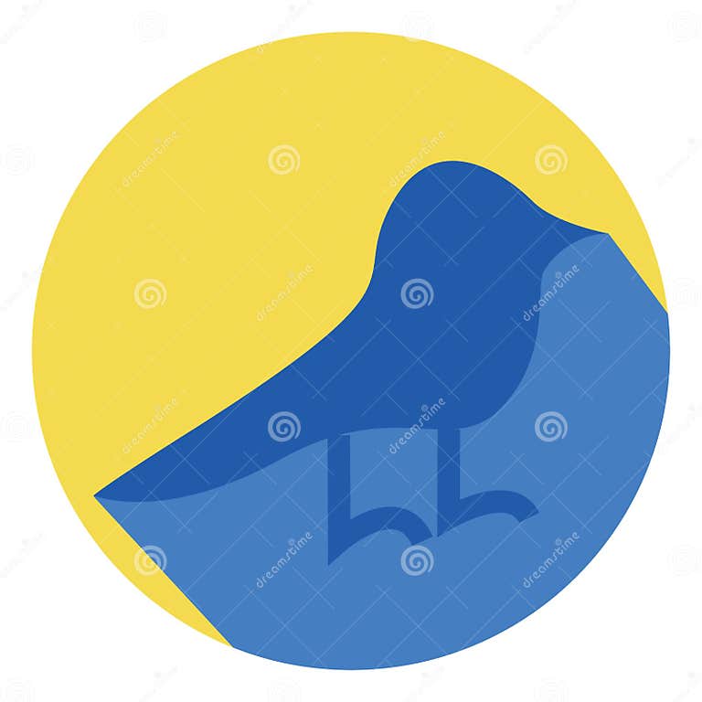 Small blue bird, icon stock vector. Illustration of sitting - 261063395