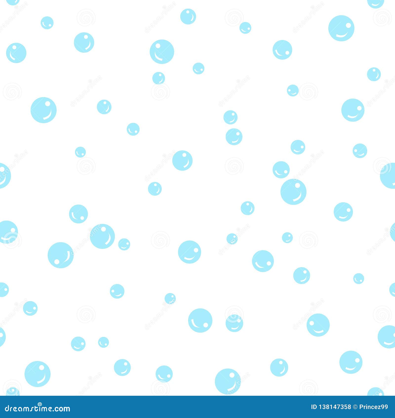 Small Blue Bubbles Seamless Pattern Stock Vector - Illustration of ...