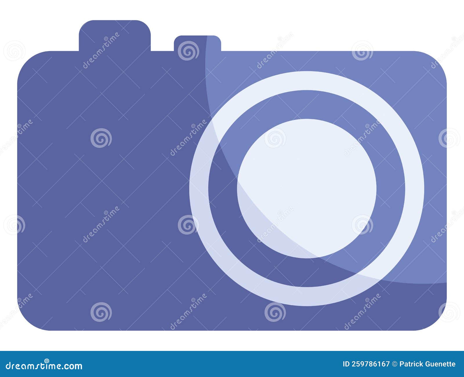 Small blue camera, icon stock vector. Illustration of professional ...