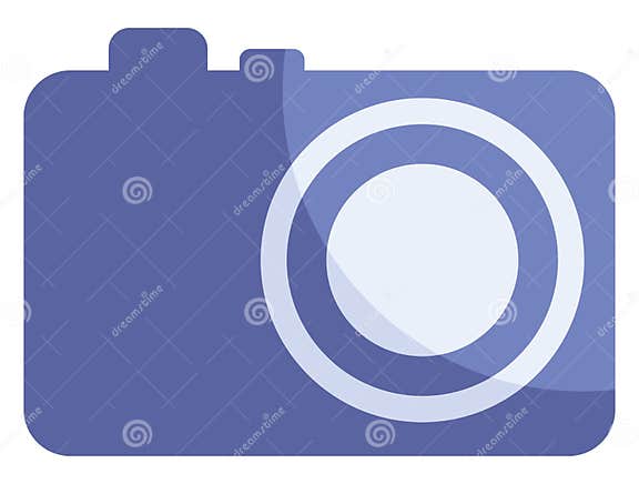 Small blue camera, icon stock vector. Illustration of professional ...