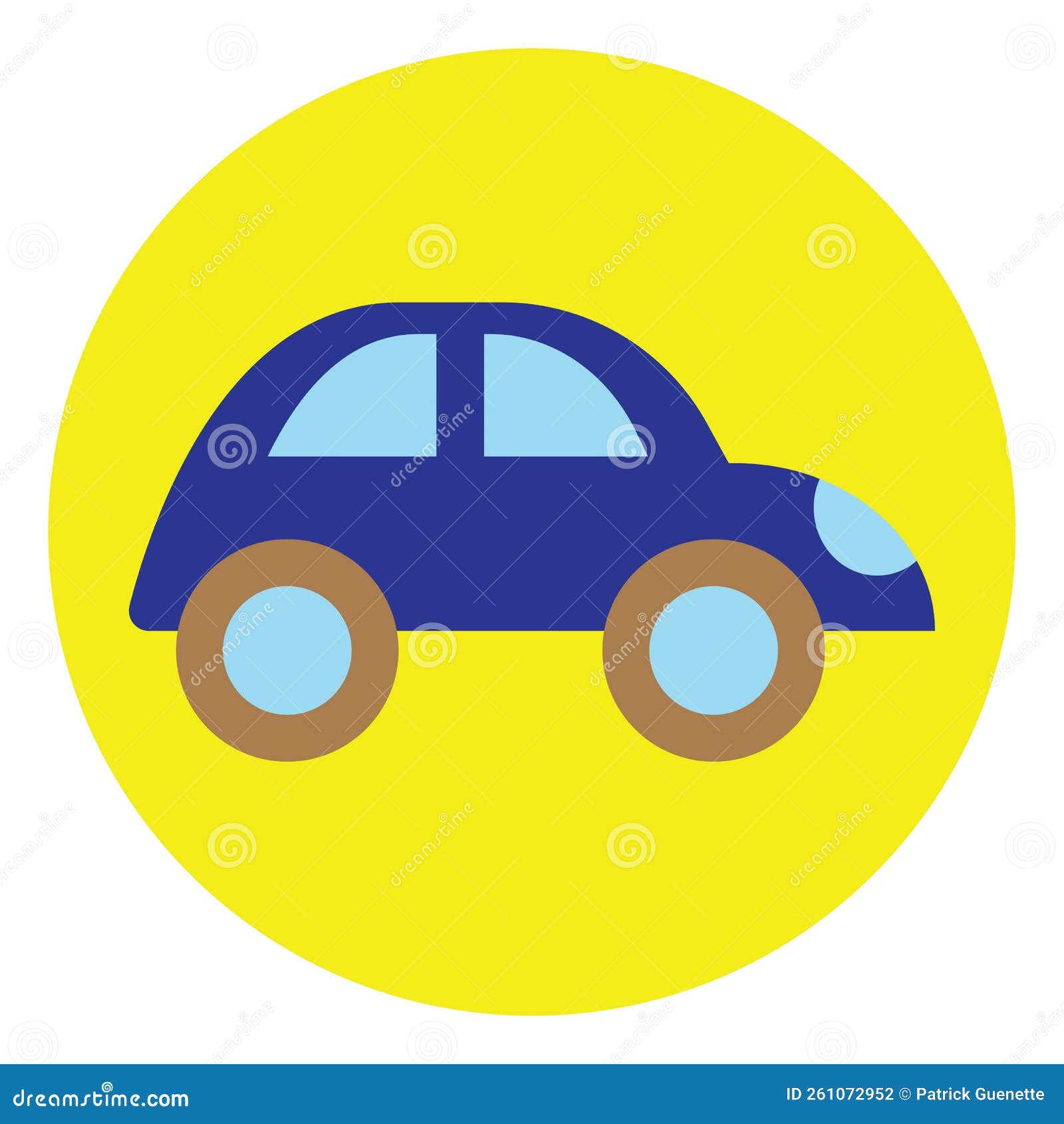 Small blue car, icon stock vector. Illustration of auto - 261072952