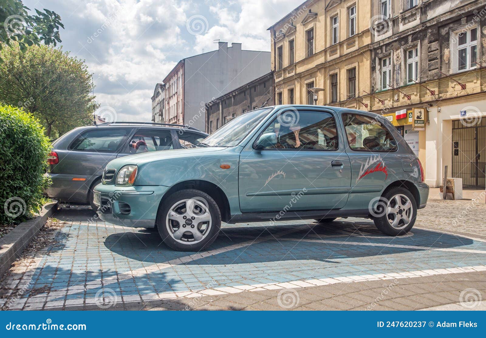 Small Blue Car Nissan Micra Second Generation Parked Editorial ...