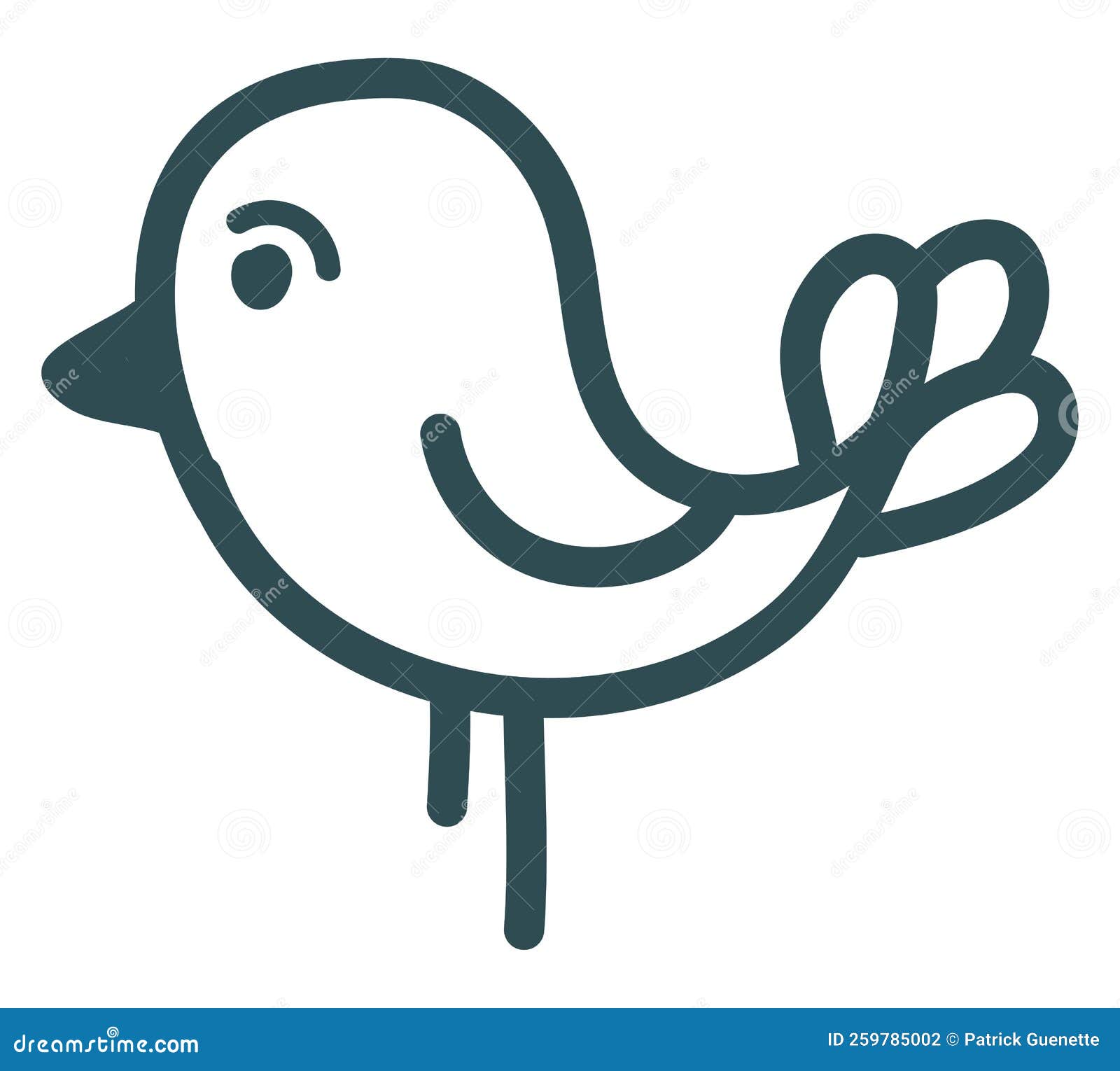 Small Blue Chicken with a Cute Tail, Icon Stock Vector - Illustration ...