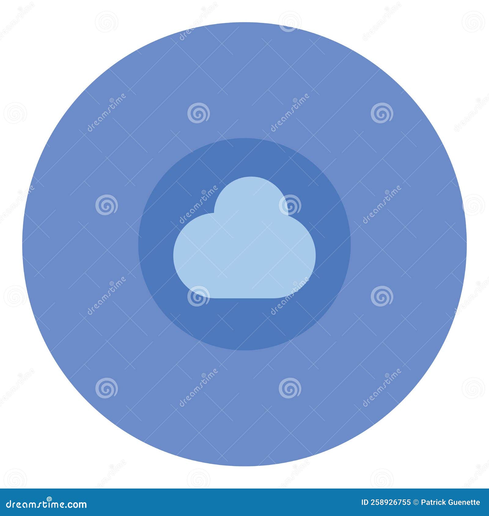 Small blue cloud, icon stock vector. Illustration of nature - 258926755