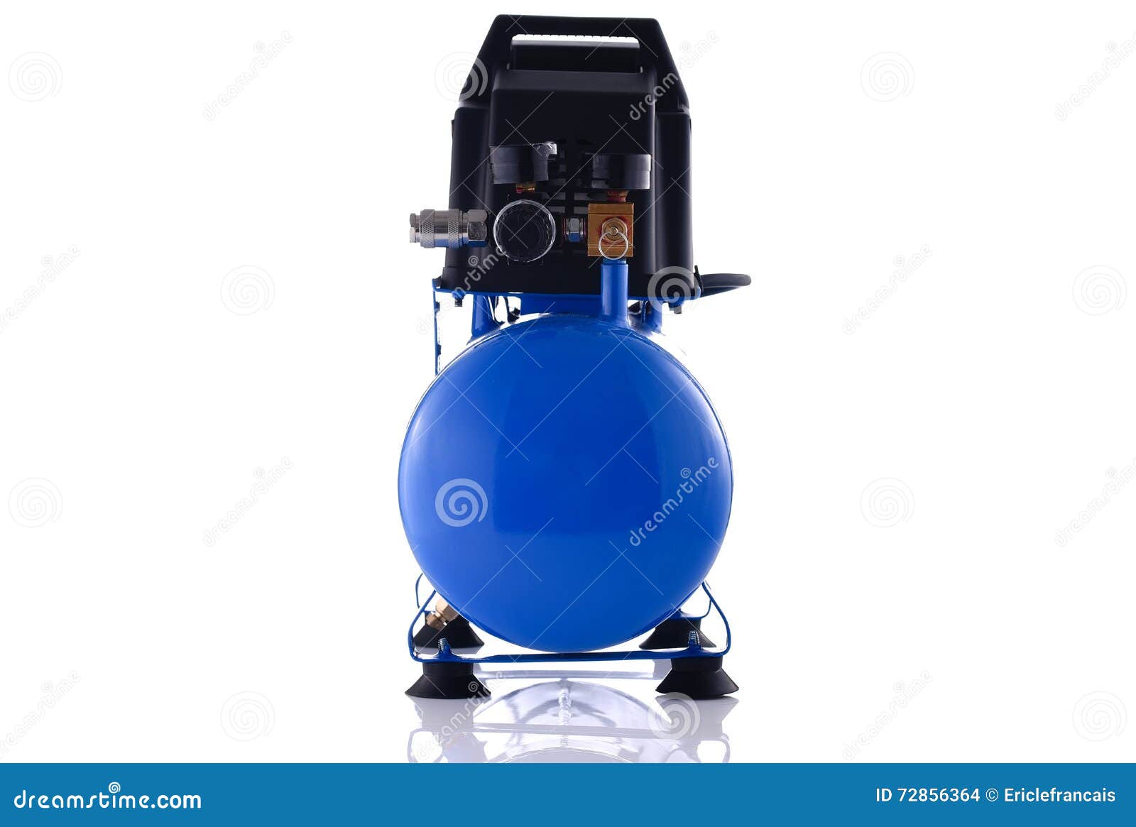 Small Blue Compressor Front View Isolated on White Stock Photo - Image ...