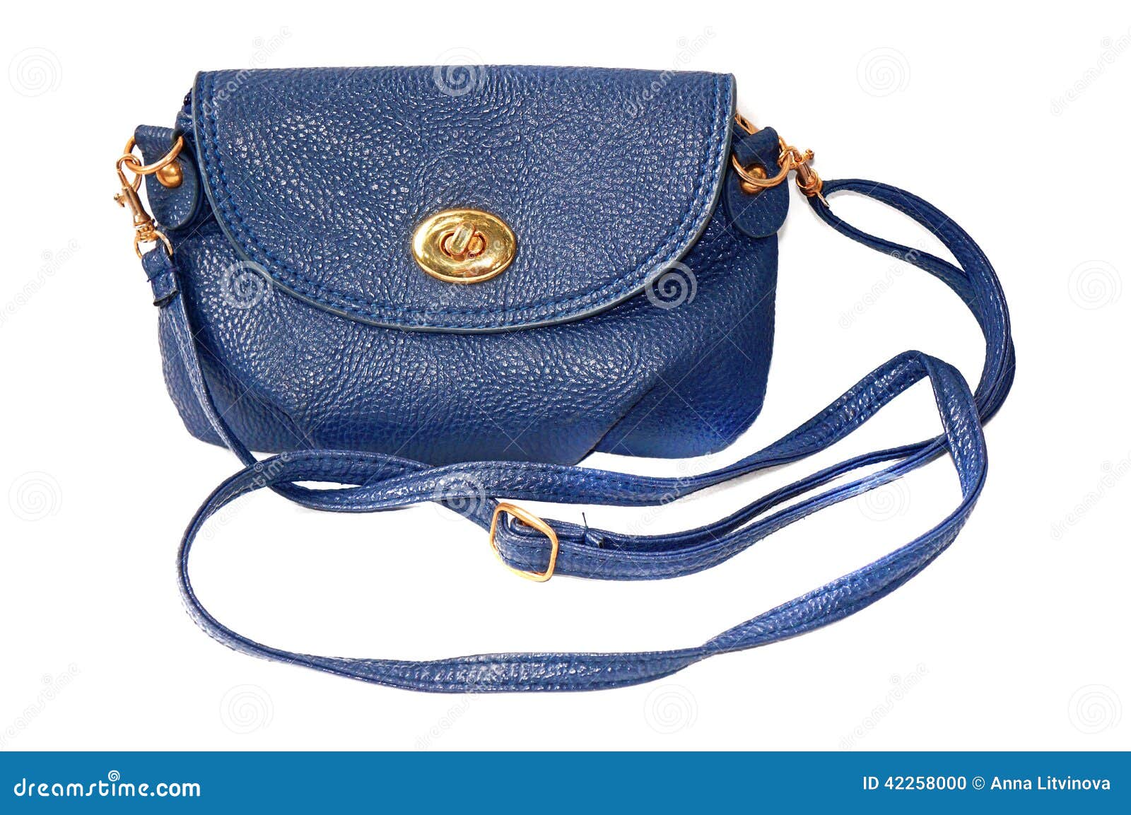 Small Blue Female Bag with Strap Isolated Stock Photo - Image of ...