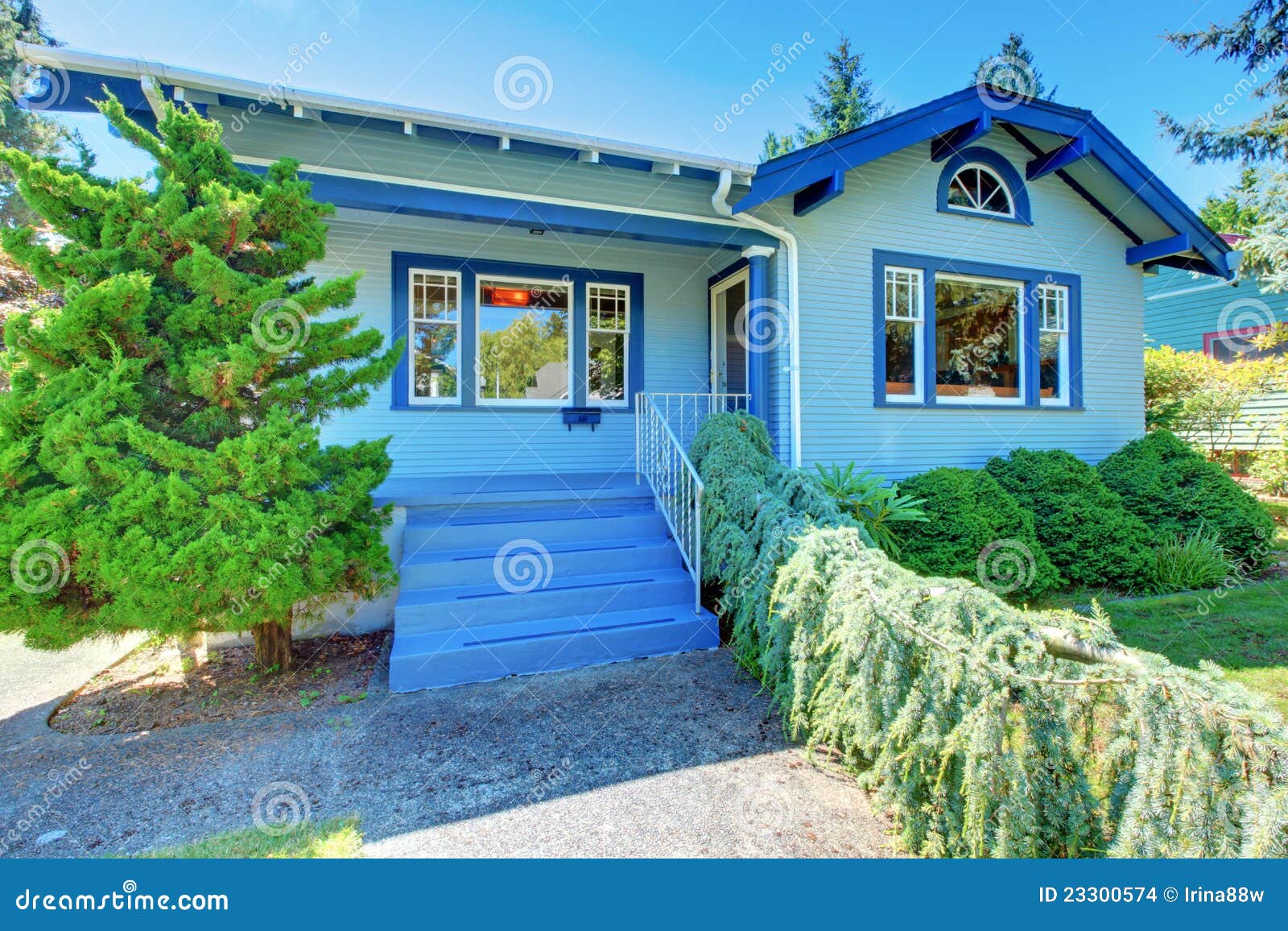 Small blue old cute house stock photo. Image of residential - 23300574