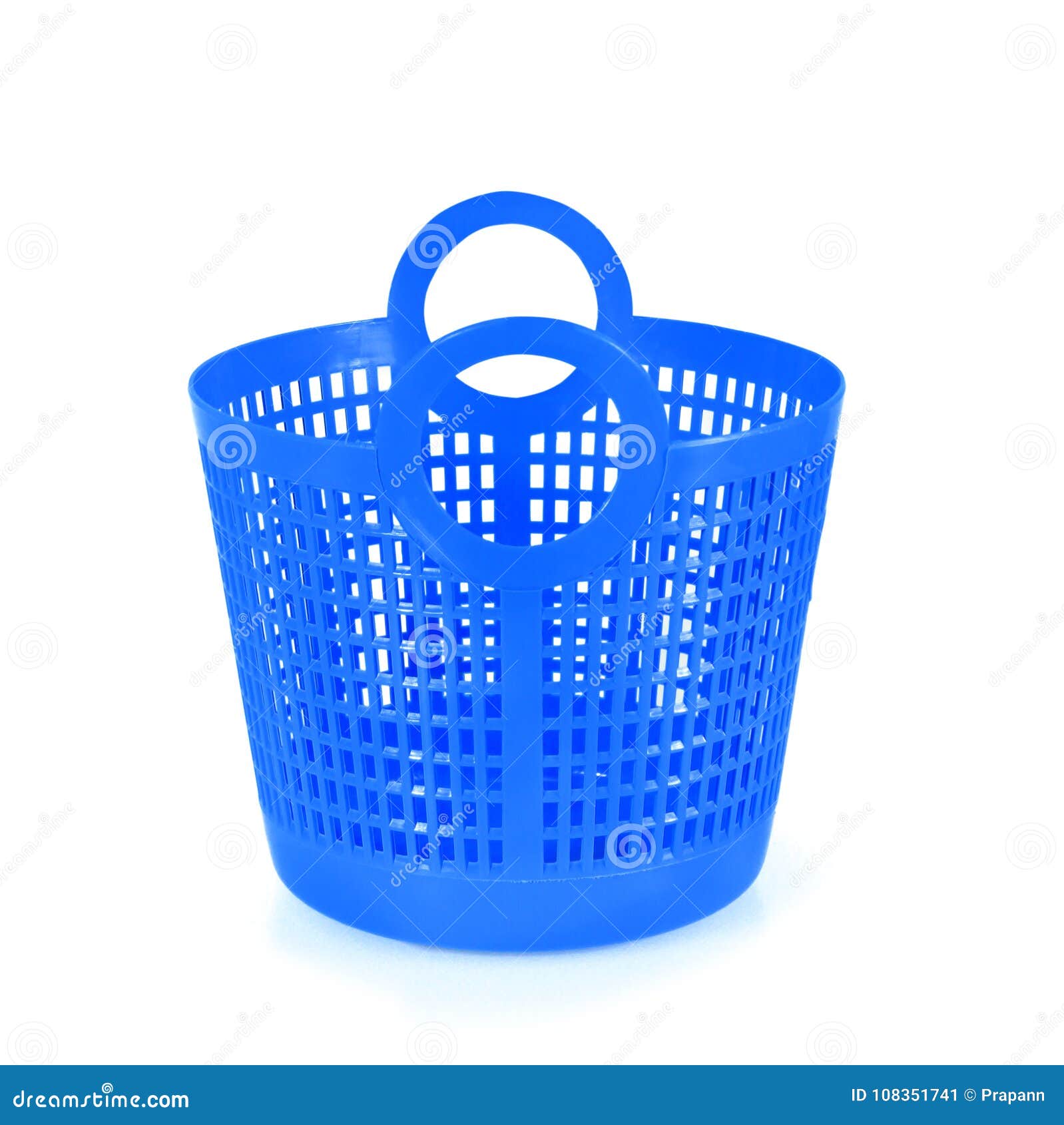 Small Blue Plastic Basket Isolated on White Stock Image - Image of ware ...