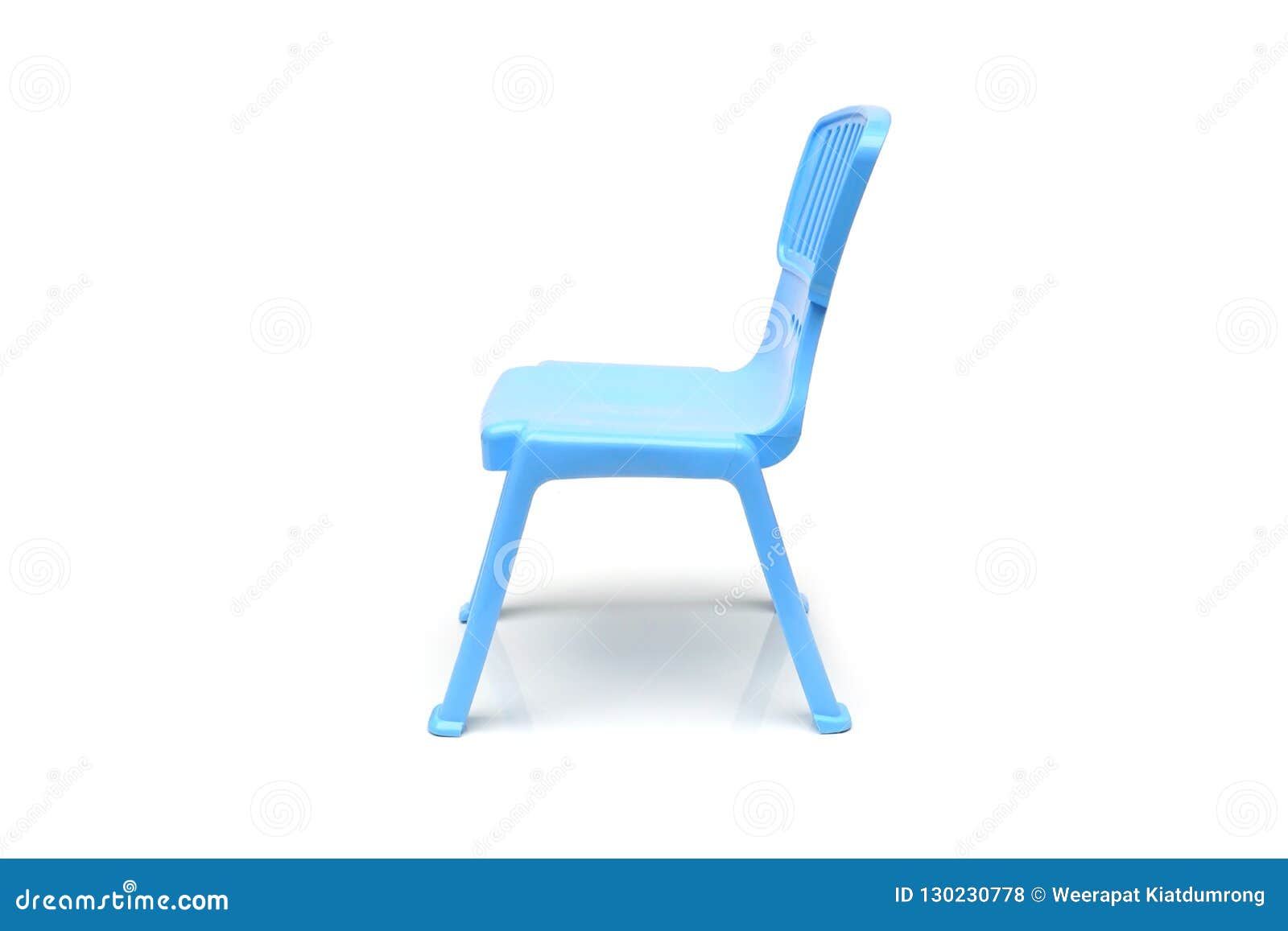 A Small Blue Plastic Chairs for Kid Stock Photo - Image of kindergarten ...