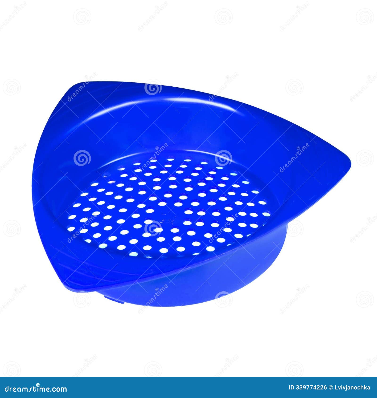 Small Blue Plastic Colander. Colander Front View of Modern Plastic ...