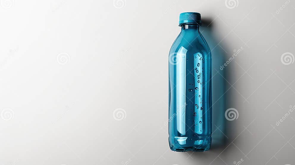 Small Blue Plastic Water Bottle on a White Background Stock Photo ...