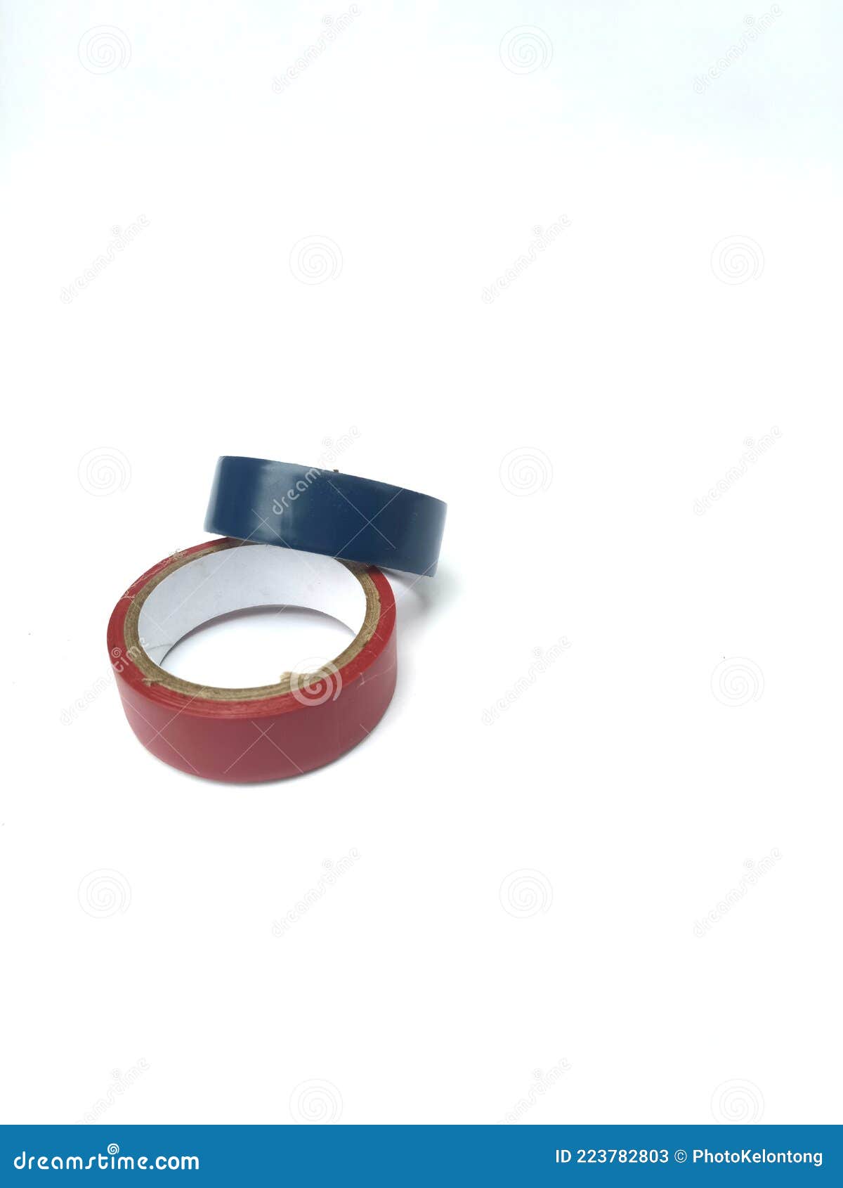 Small blue and red tape stock image. Image of paper - 223782803