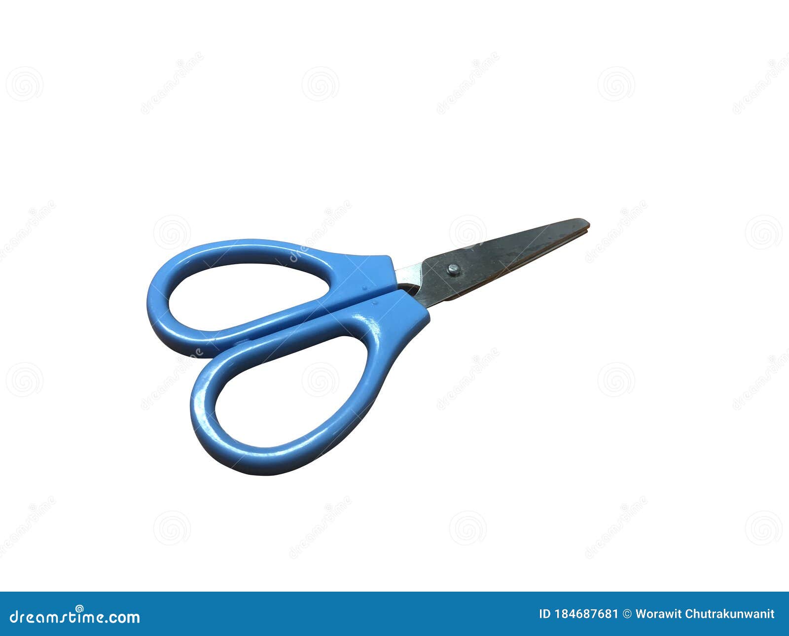 Small Blue Scissors on White Background with Clipping Path Stock Image ...