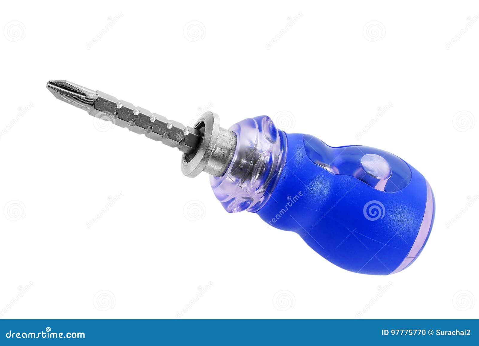 Small Blue Screwdriver Isolated with White Stock Photo - Image of ...