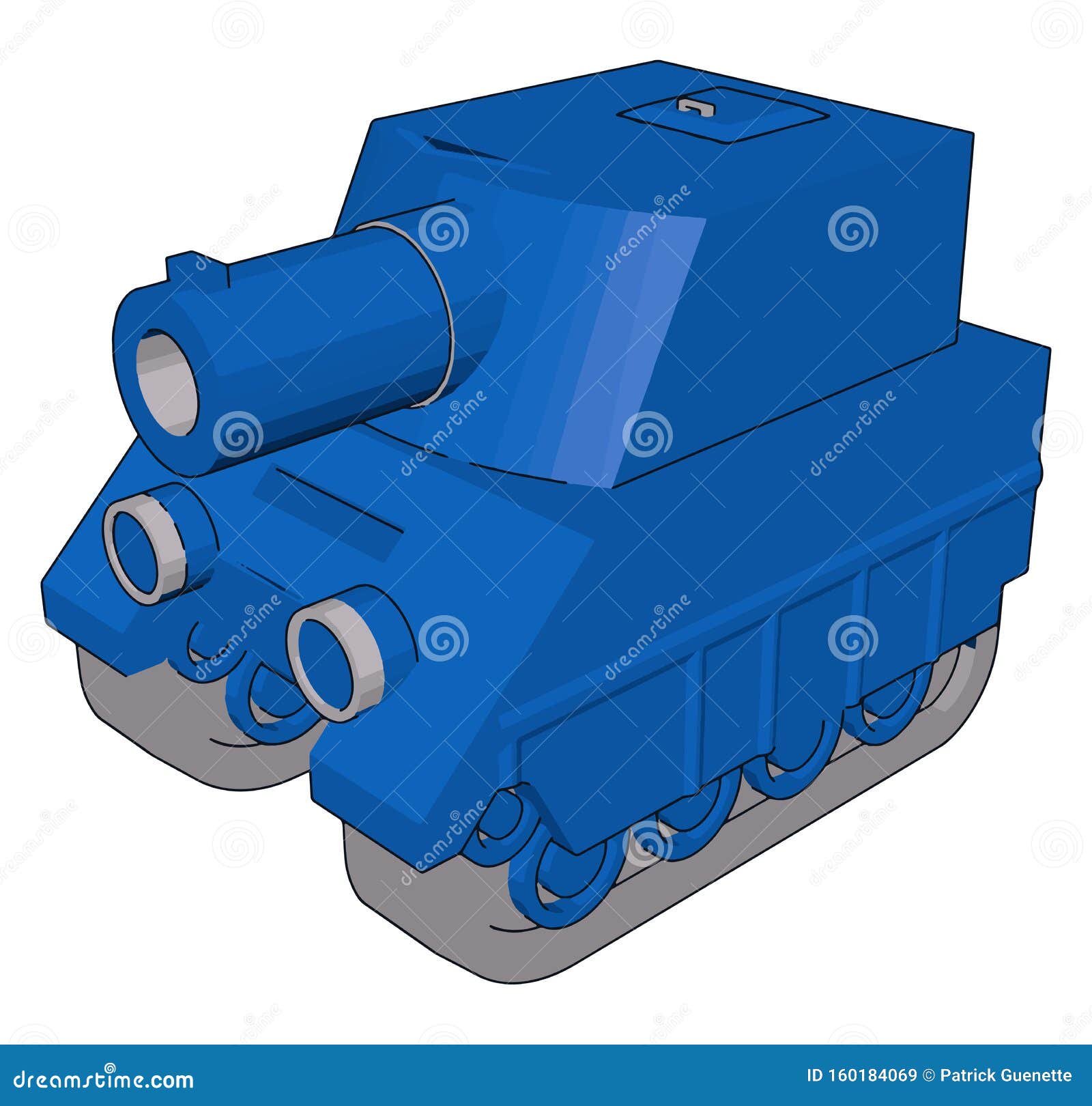 Small Blue Tank, Illustration, Vector Stock Vector - Illustration of ...