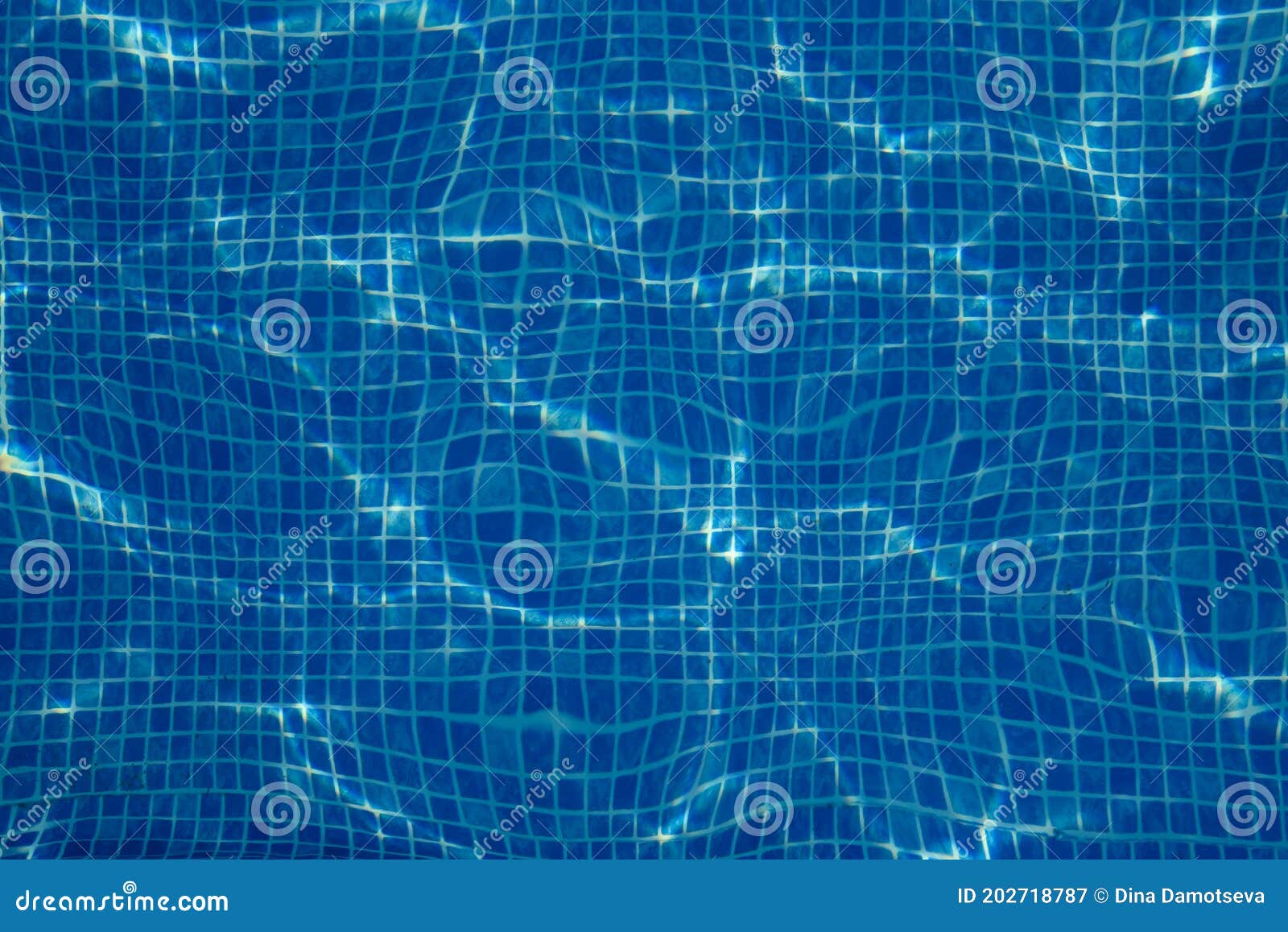 Small Blue Tiles in the Pool. the Bottom of the Pool is Visible through ...