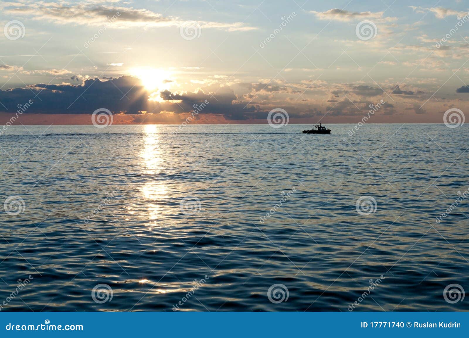 Small boat stock photo. Image of clouds, colorful, sunset - 17771740