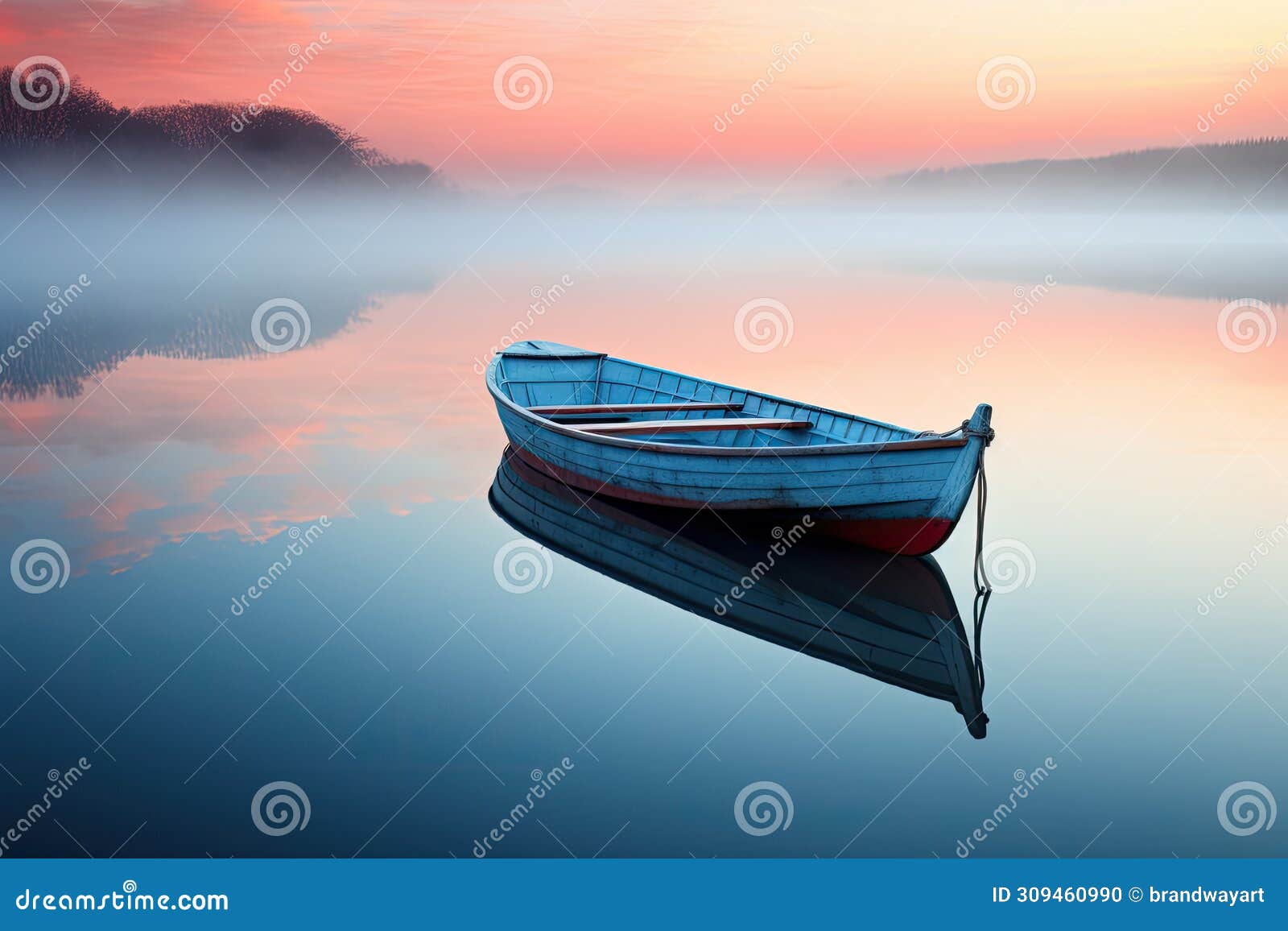Small Boat Floating on Water Stock Illustration - Illustration of pond ...